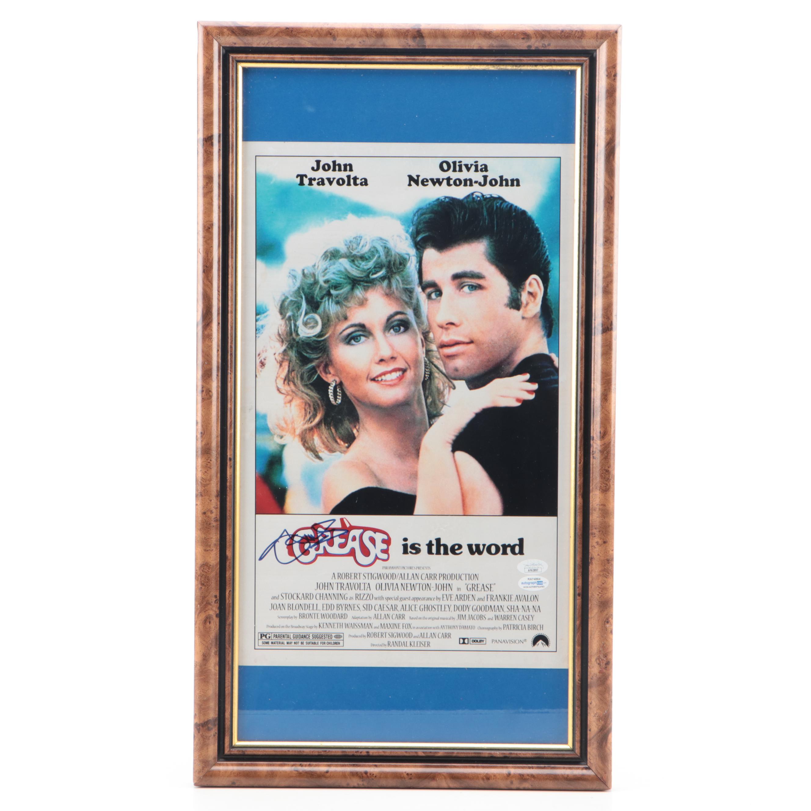 Olivia Newton-John Signed "Grease" Mini Movie Poster in Display ...