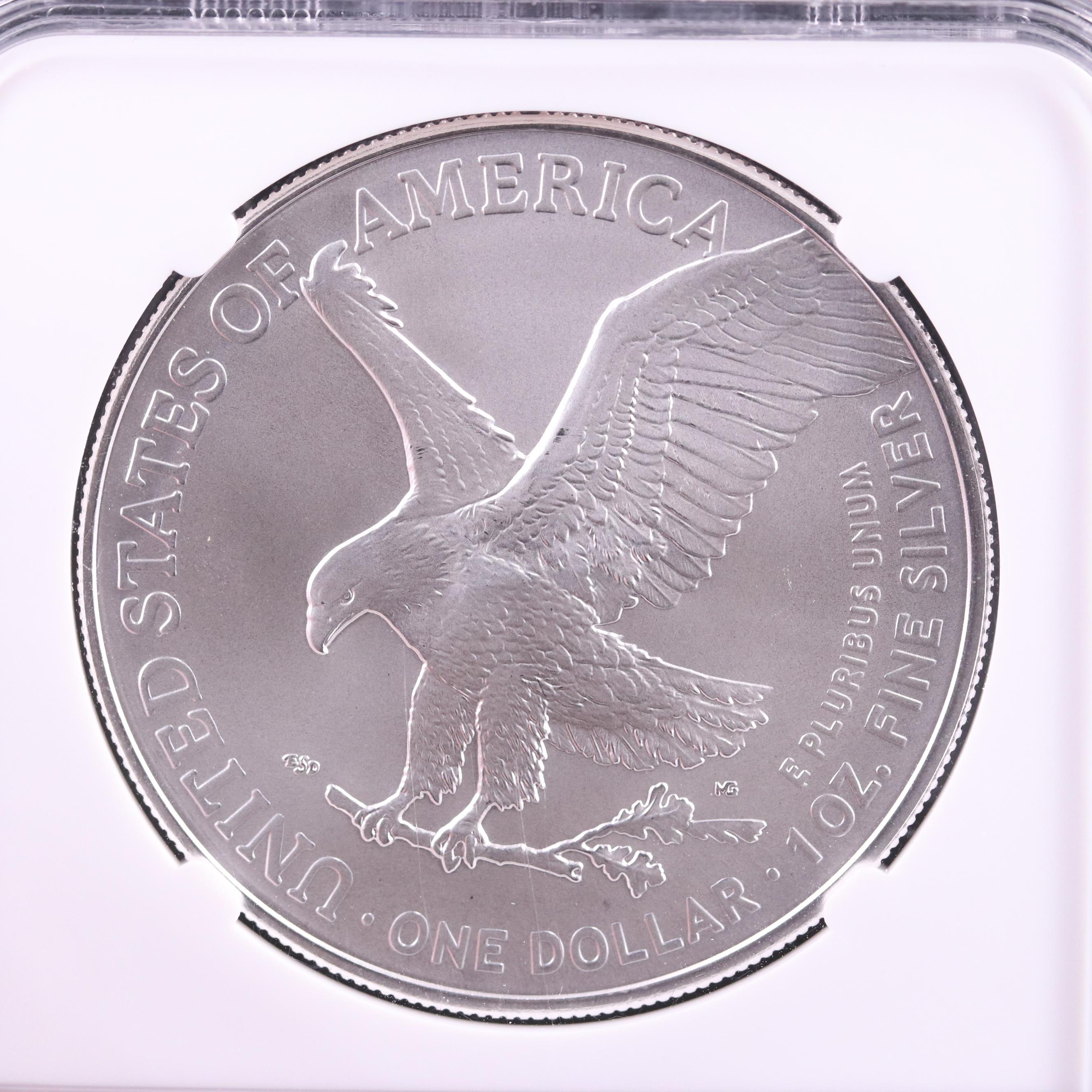 NGC Graded MS70 2021(S) American Silver Eagle, Type 2 | EBTH