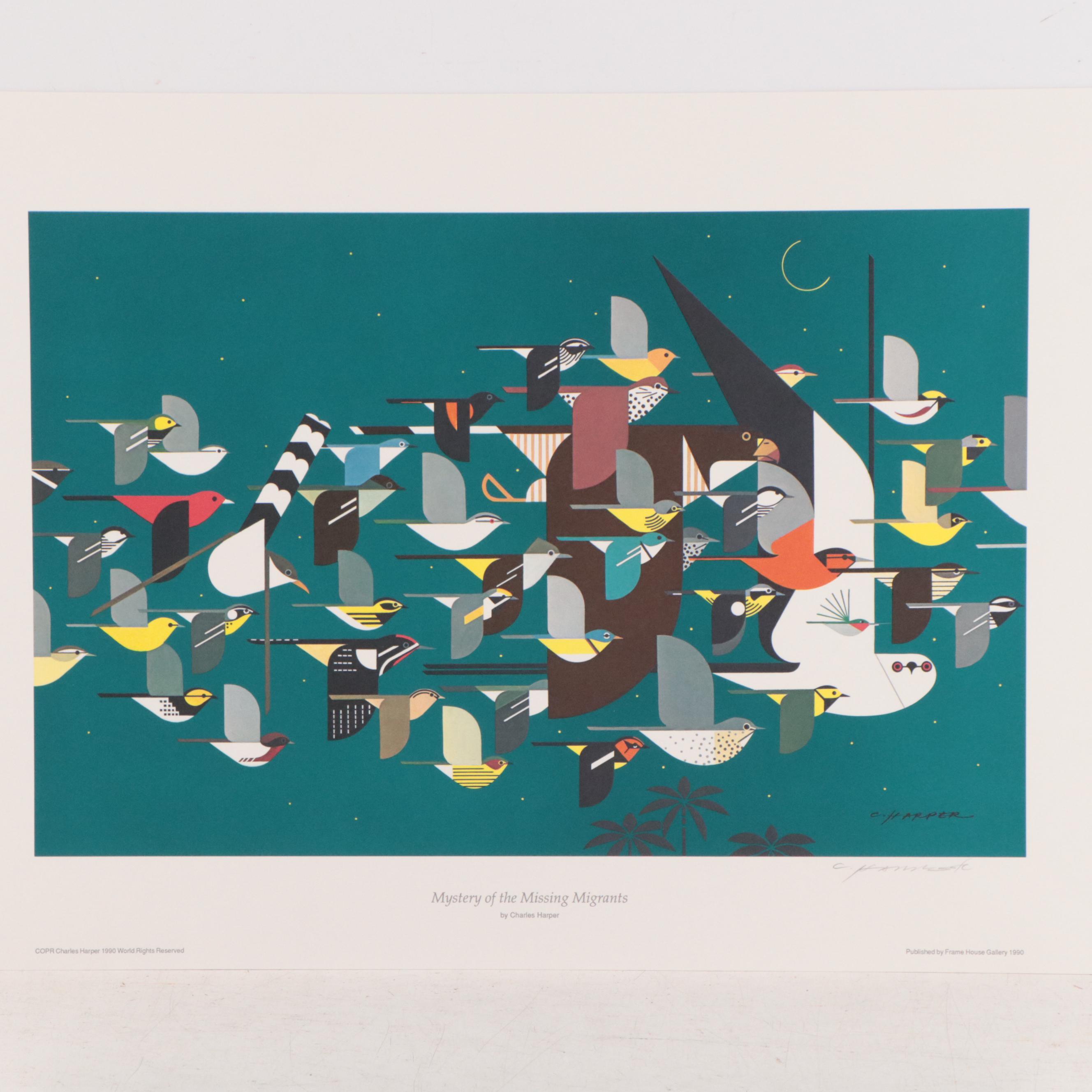 Charley Harper Offset Lithograph "Mystery of the Missing Migrants" | EBTH