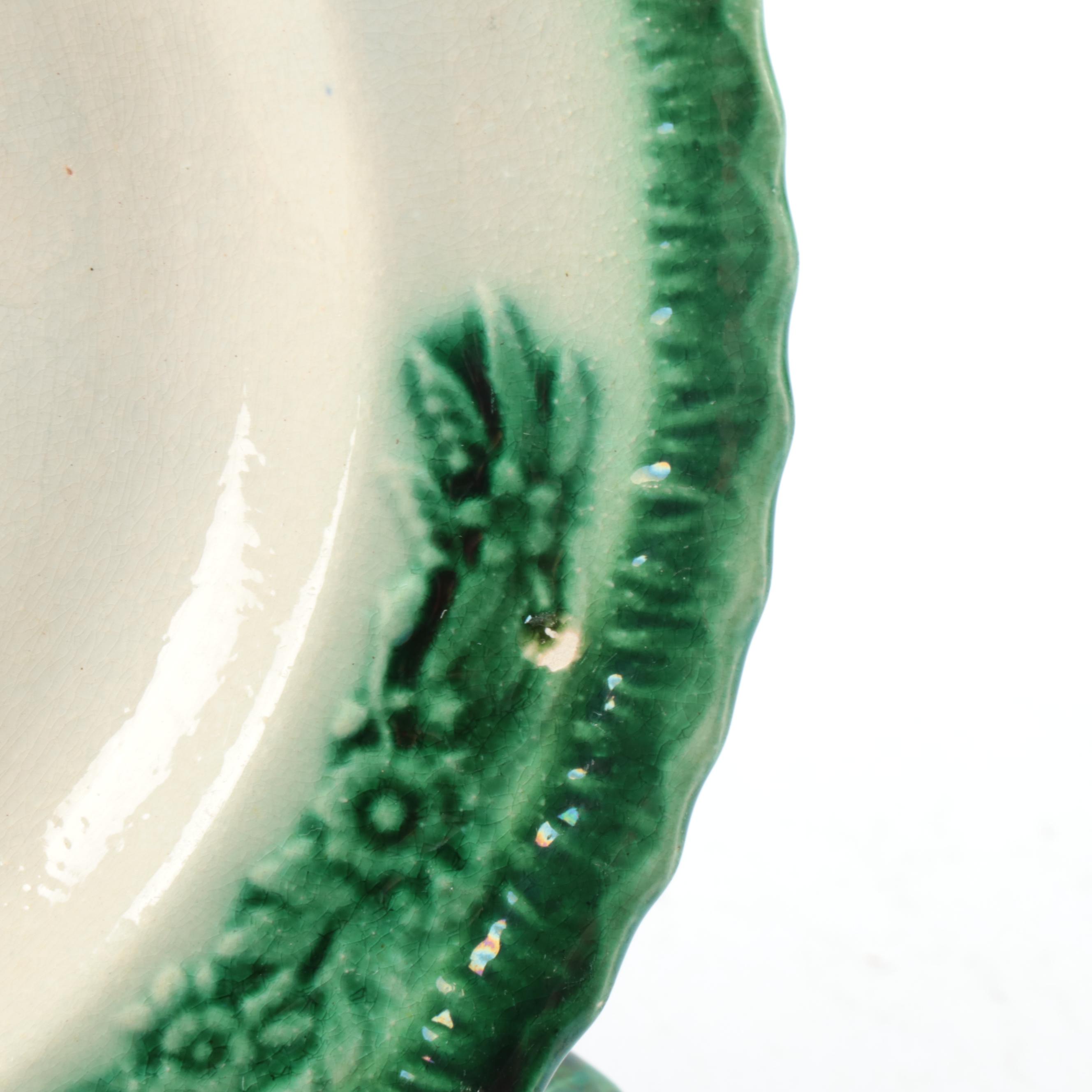 English Green Shell Edge with Majolica and Other Tableware | EBTH