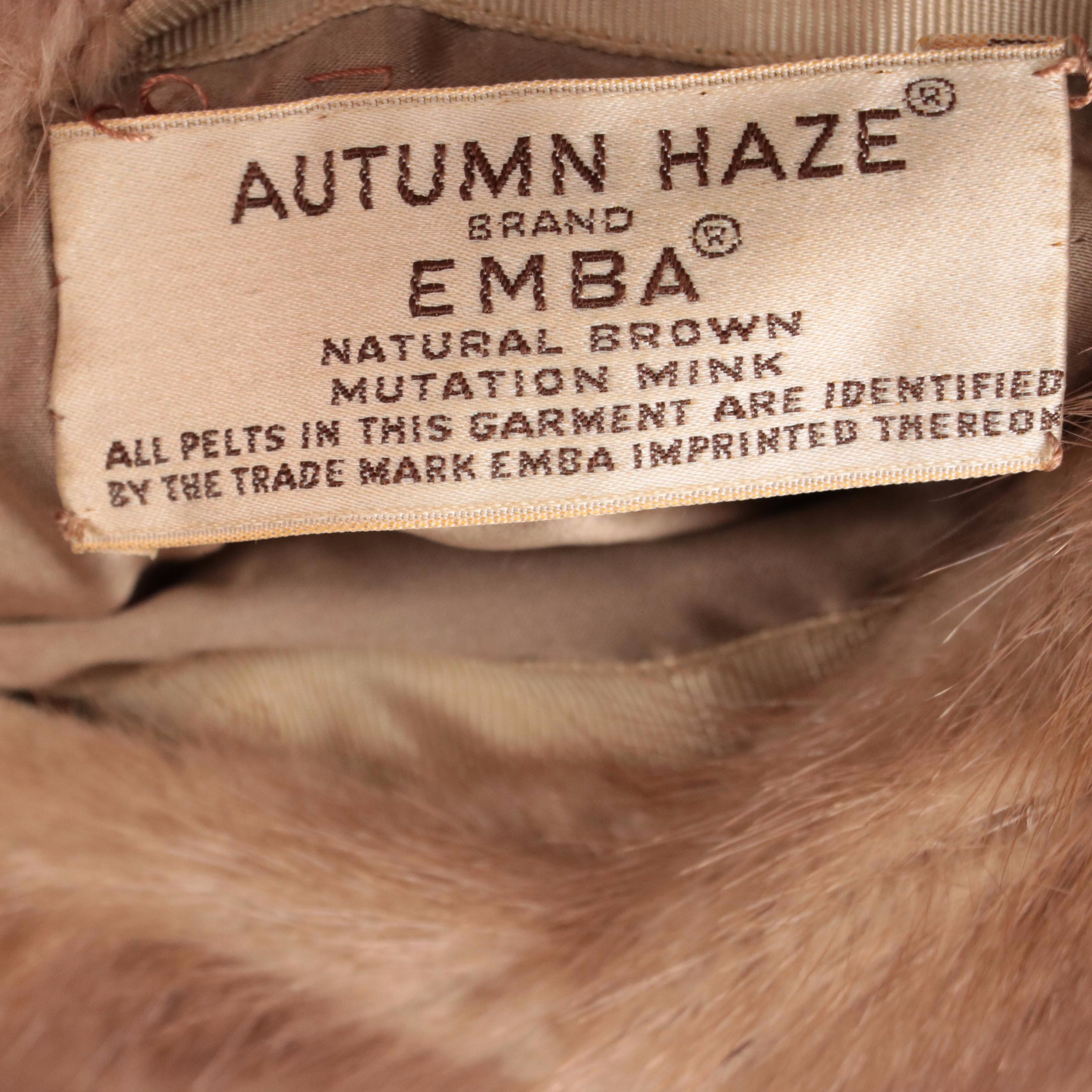 Emba Autumn Haze Mink Fur Coat with Shawl Collar From Joseph Magnin | EBTH