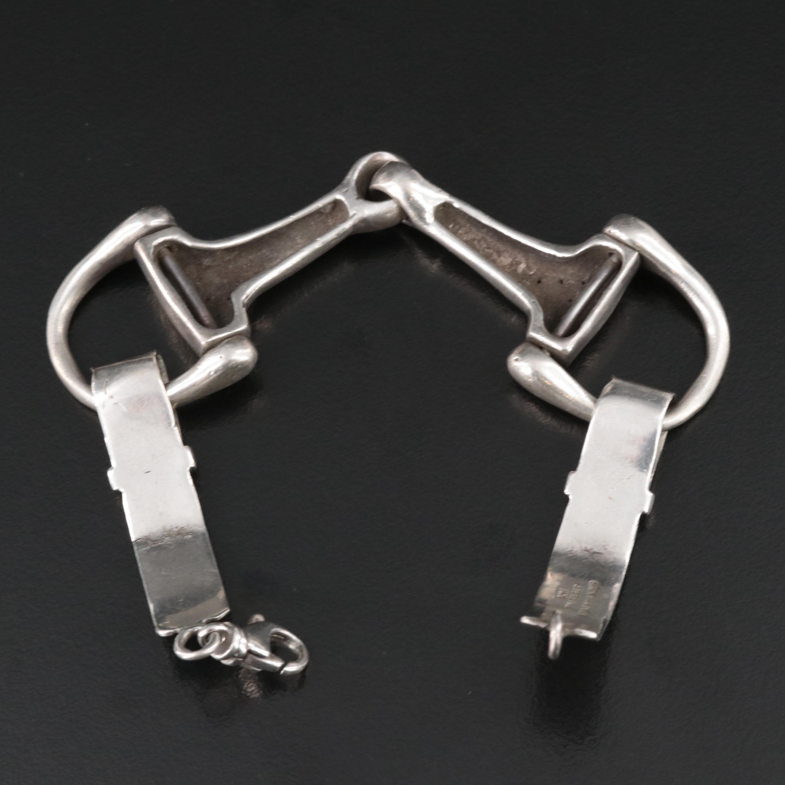 Jack Van Dell Sterling Sapphire Horse Bit Equestrian Bracelet with 14K ...