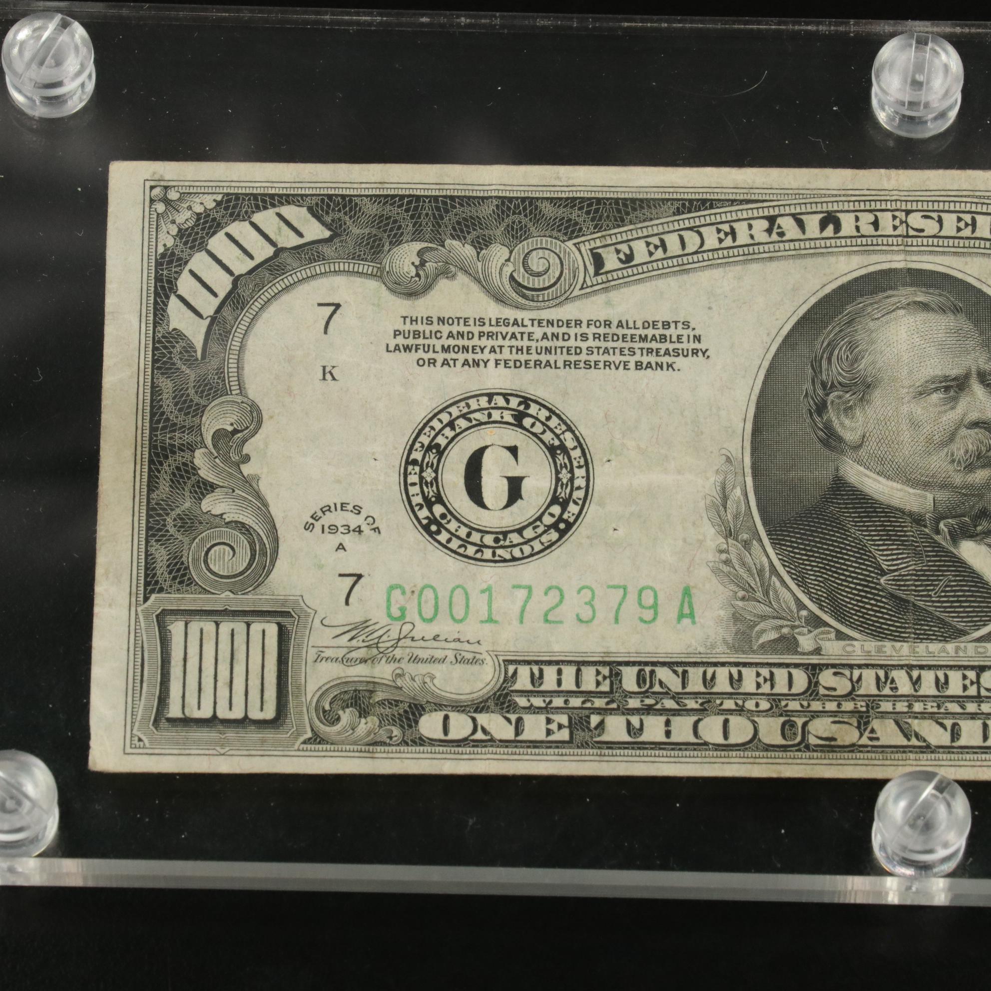 Series of 1934 A $1000 Federal Reserve Note | EBTH