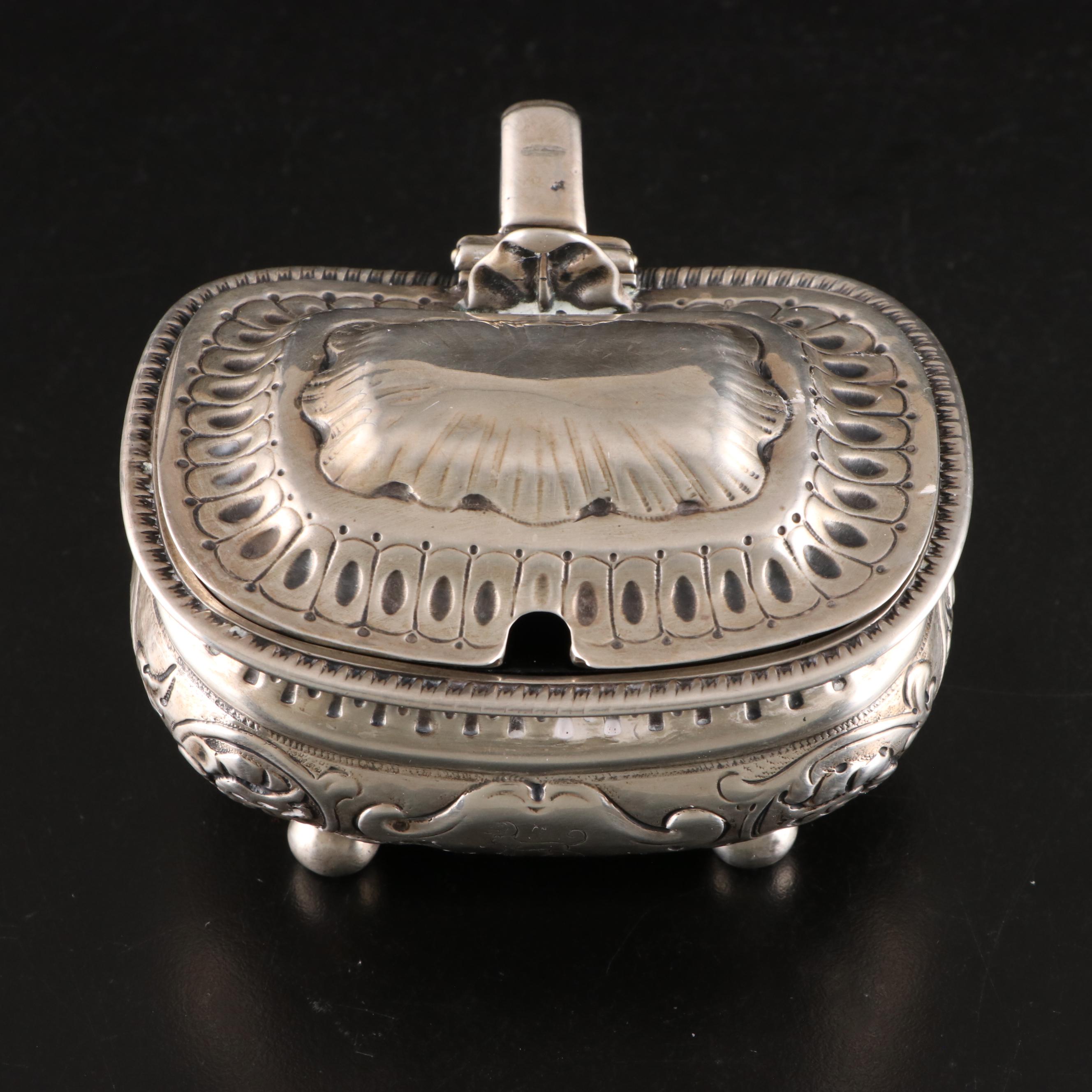 Charles Fox I Georgian Sterling Silver Salt Cellar with Fisher Cellar ...