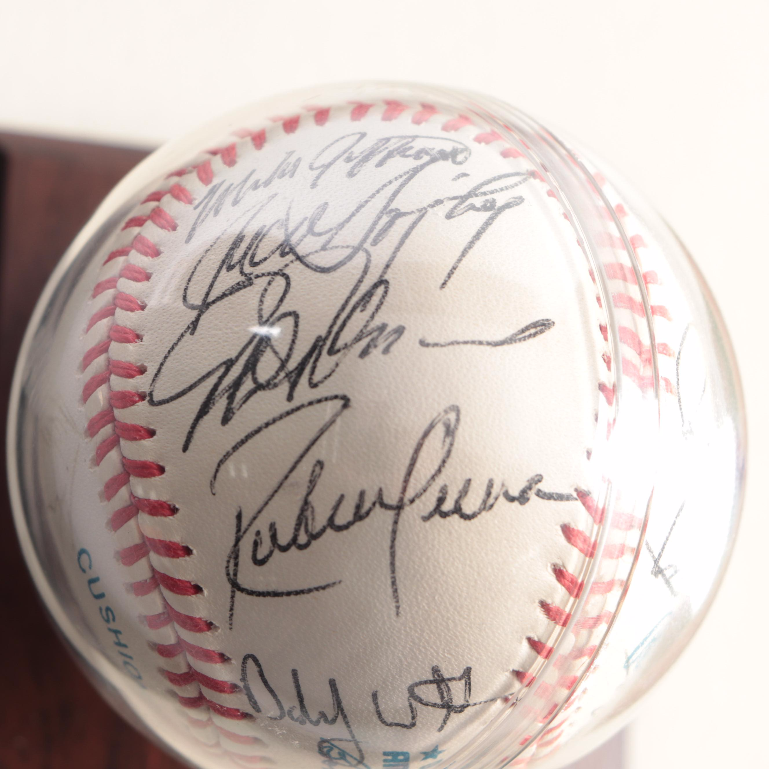 Nolan Ryan & 1991 Texas Rangers Team, Signed MLB Ball, Plaque, Photos ...