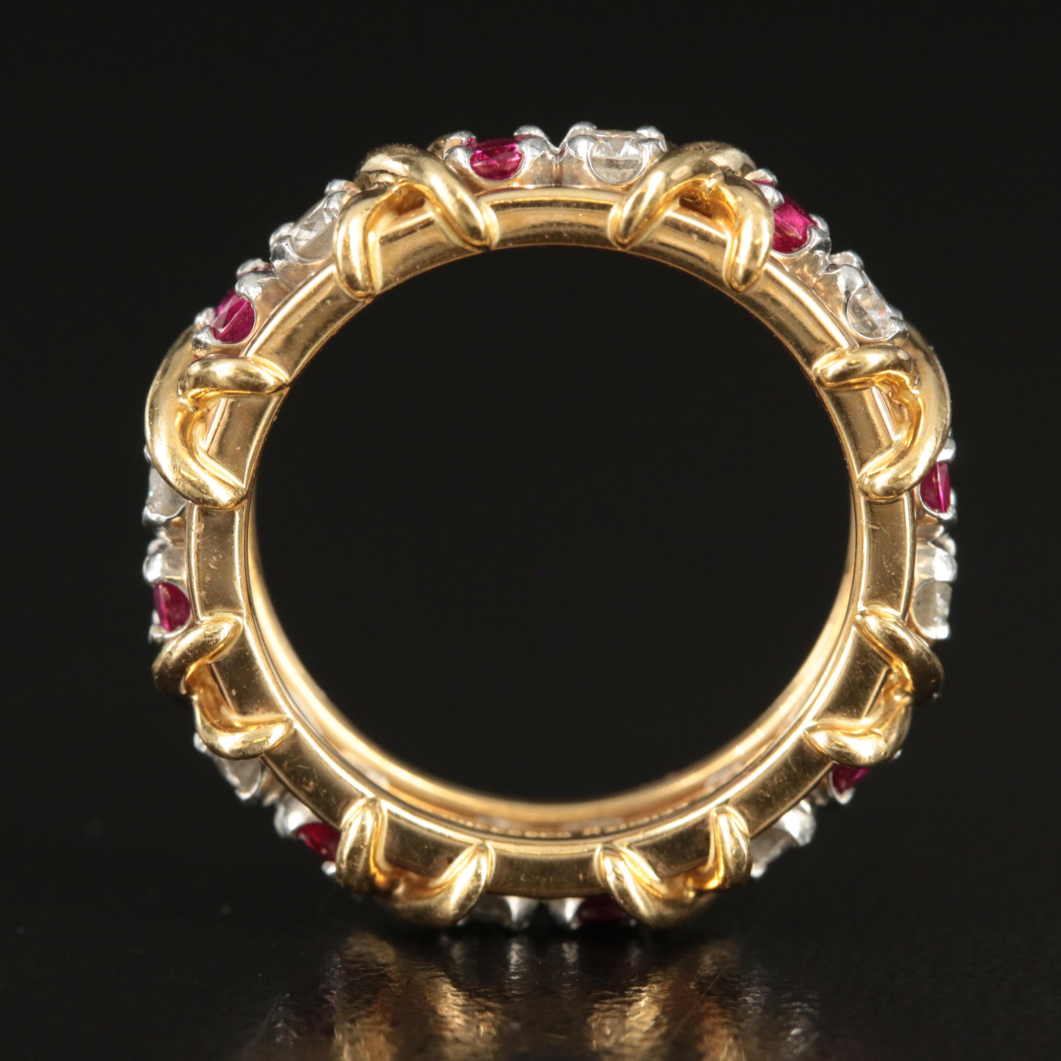 Tiffany & Co. "Sixteen Stone" 18K, Platinum, Ruby and Diamond Ring ...