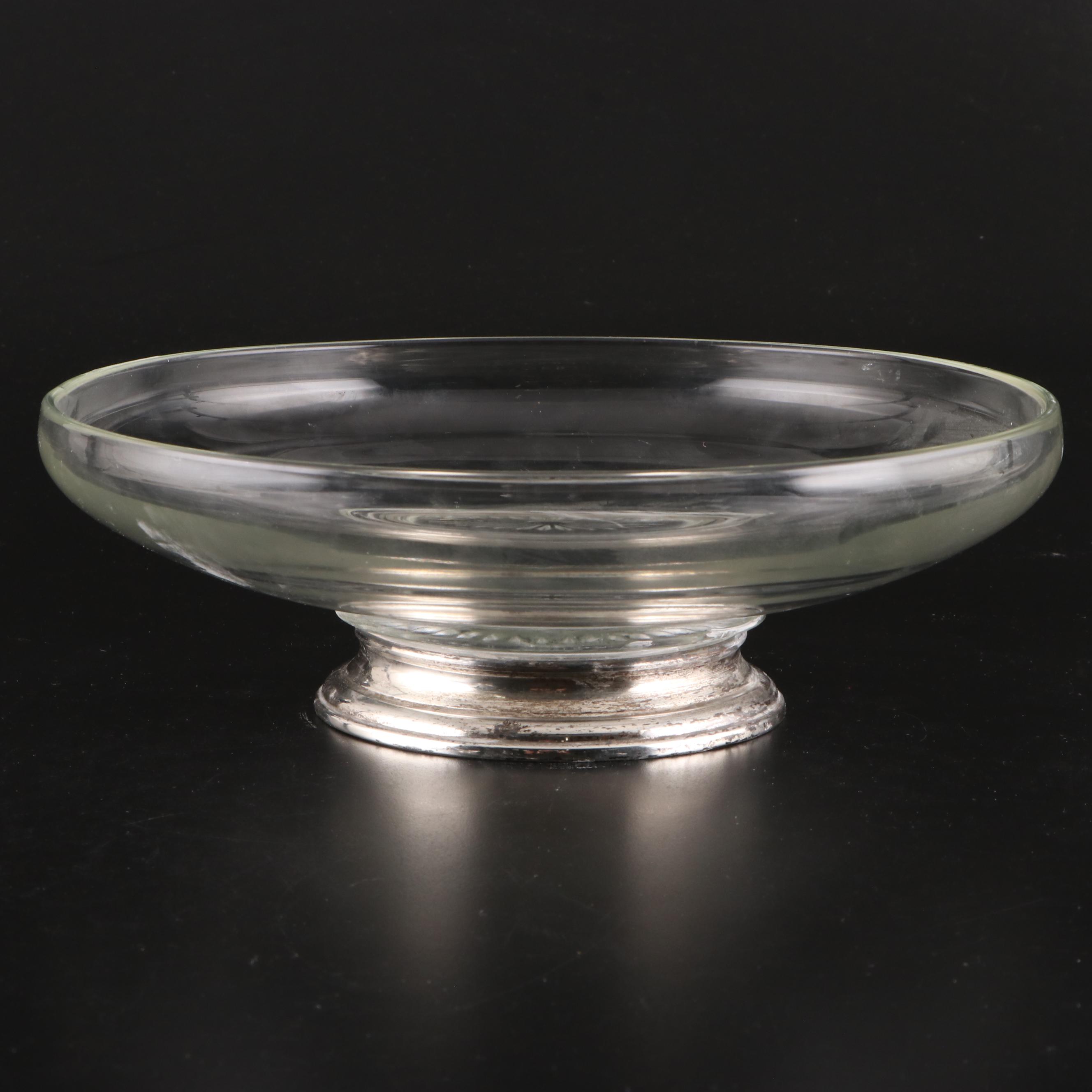 Watson Sterling Silver Base Glass Bowl with Flower Shaped Glass Bowl ...