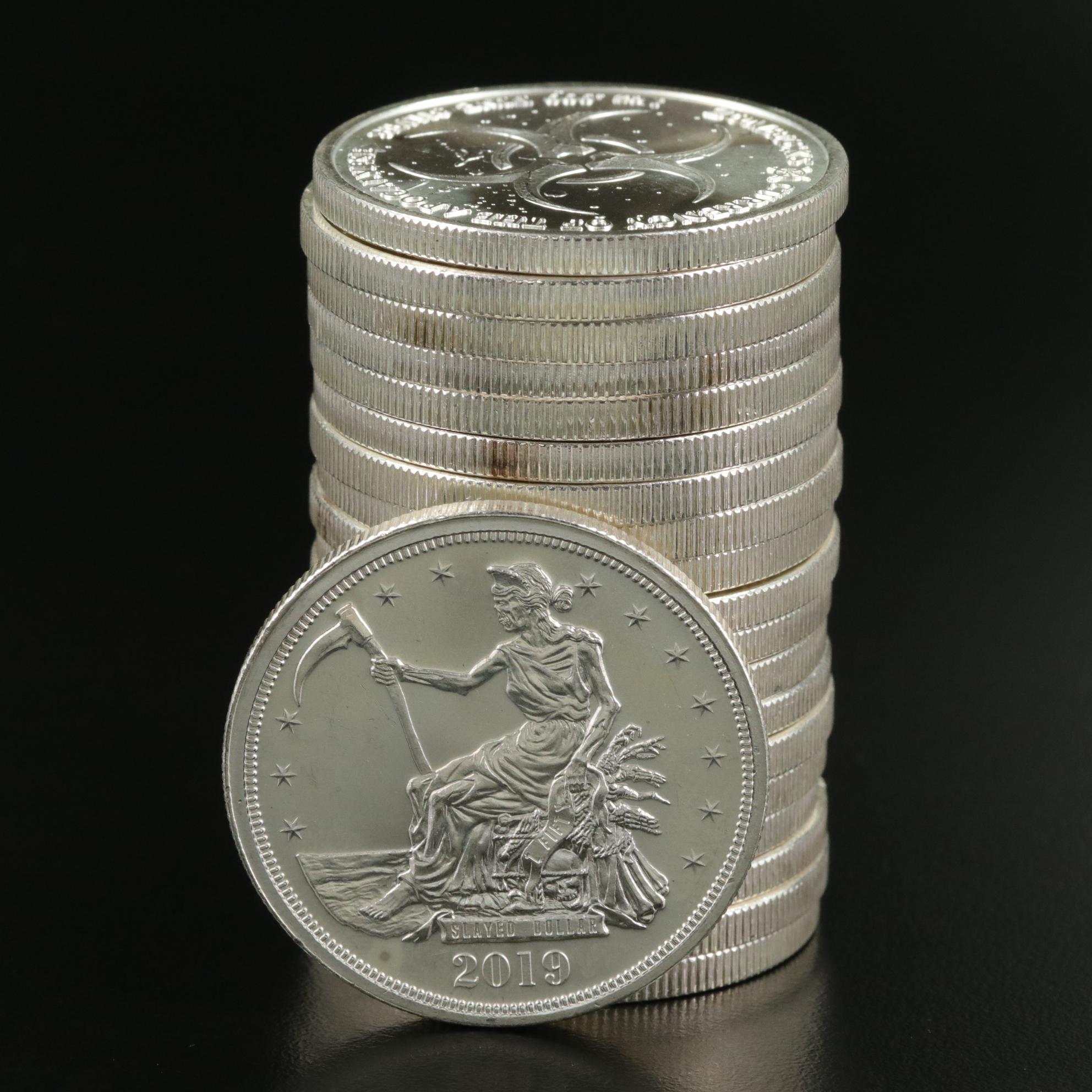Twenty 1-Oz. Fine Silver Rounds, "Zombucks" | EBTH