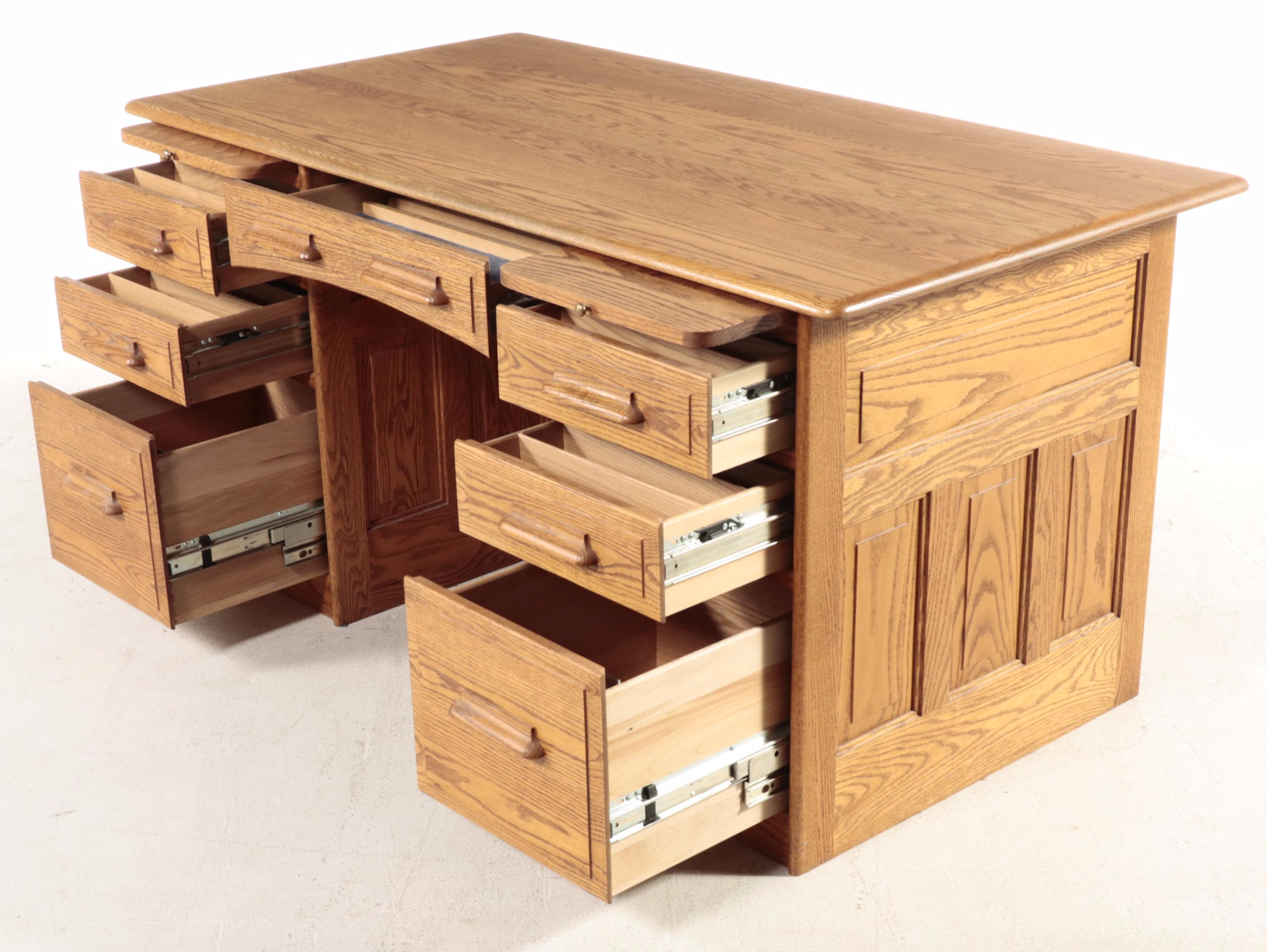 Wood Revival Oak Kneehole Desk | EBTH