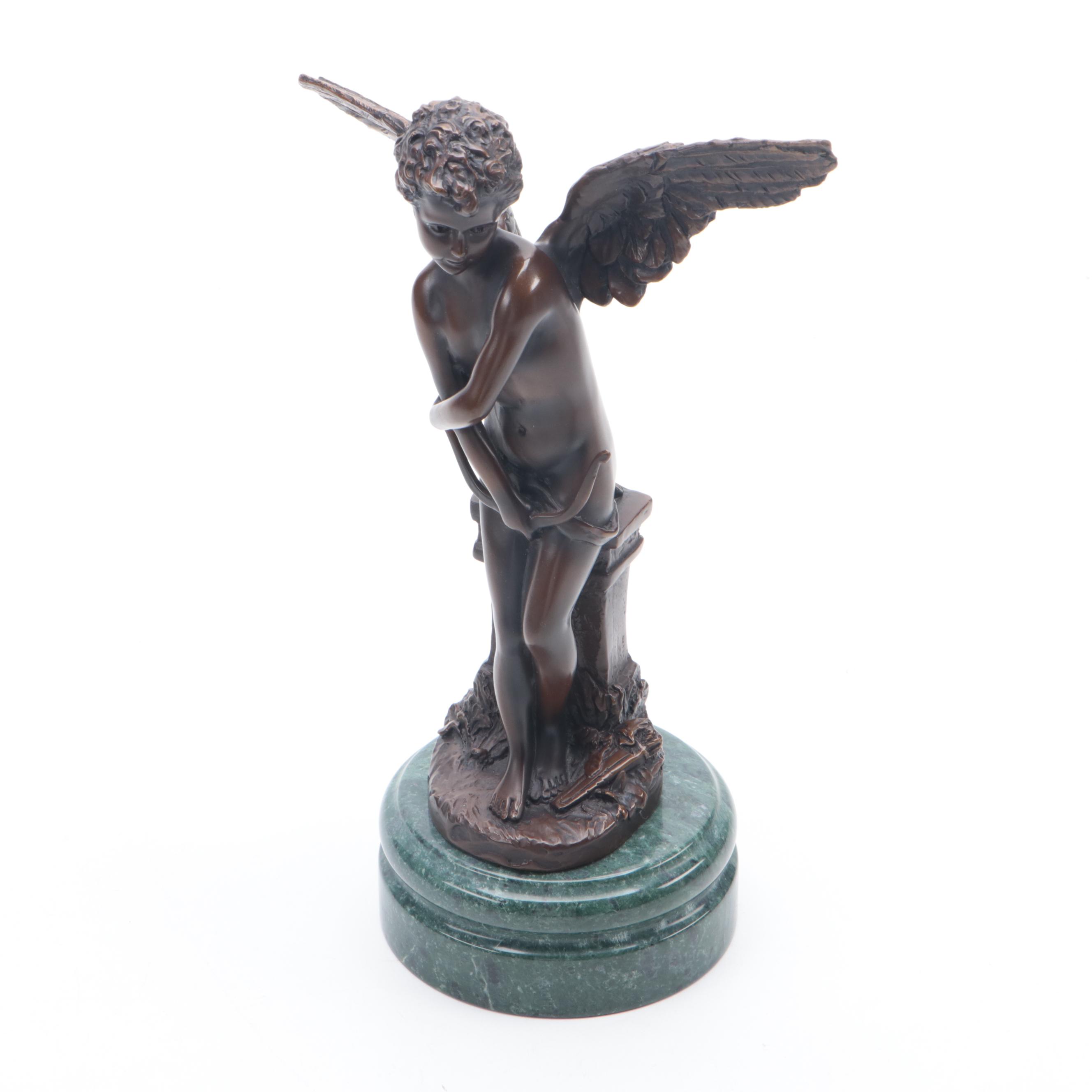 Cast Metal Statuette of Cupid After Hippolyte Moreau | EBTH