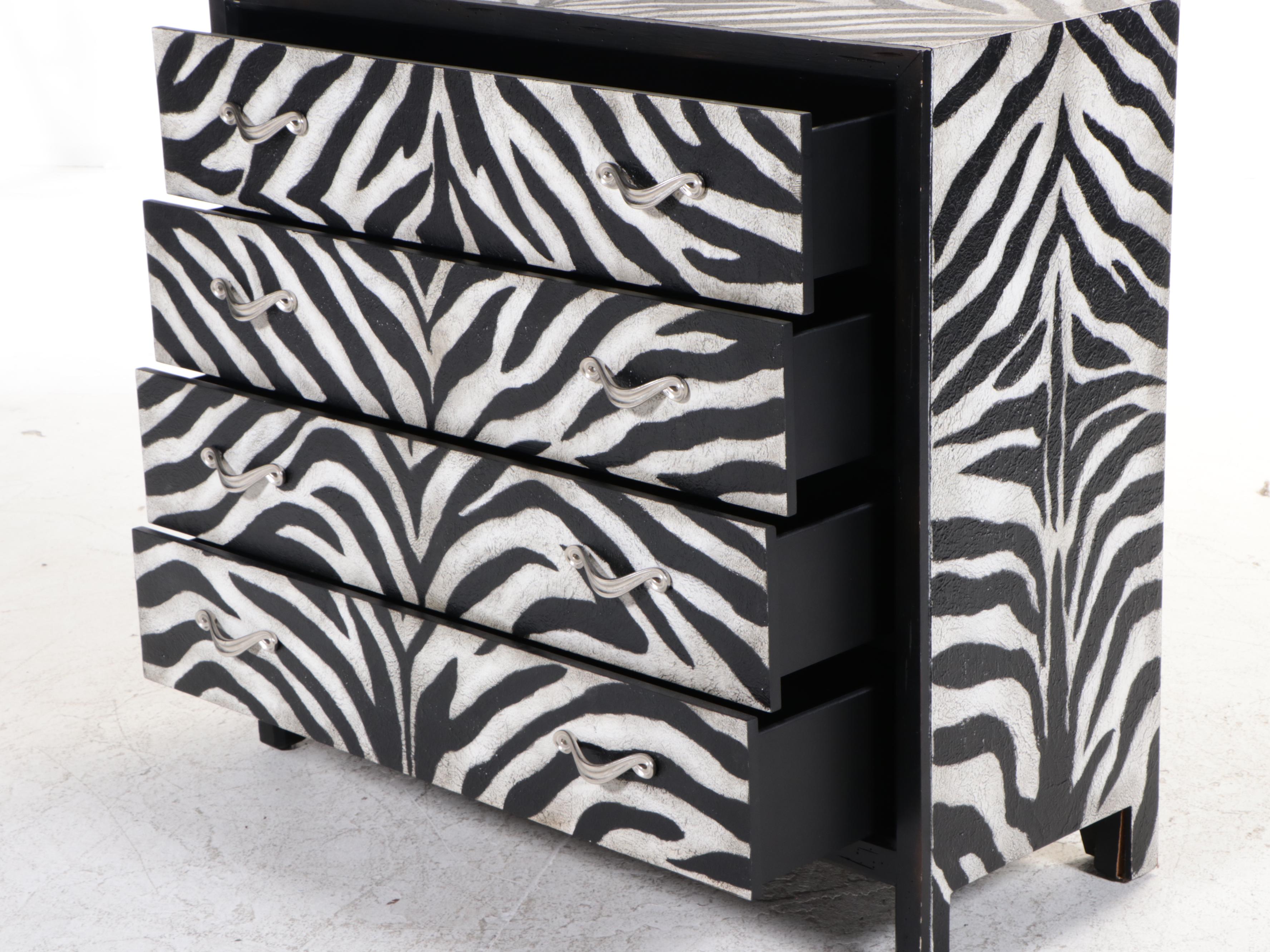 Coast to Coast Imports Zebra-Patterned Four-Drawer Chest | EBTH