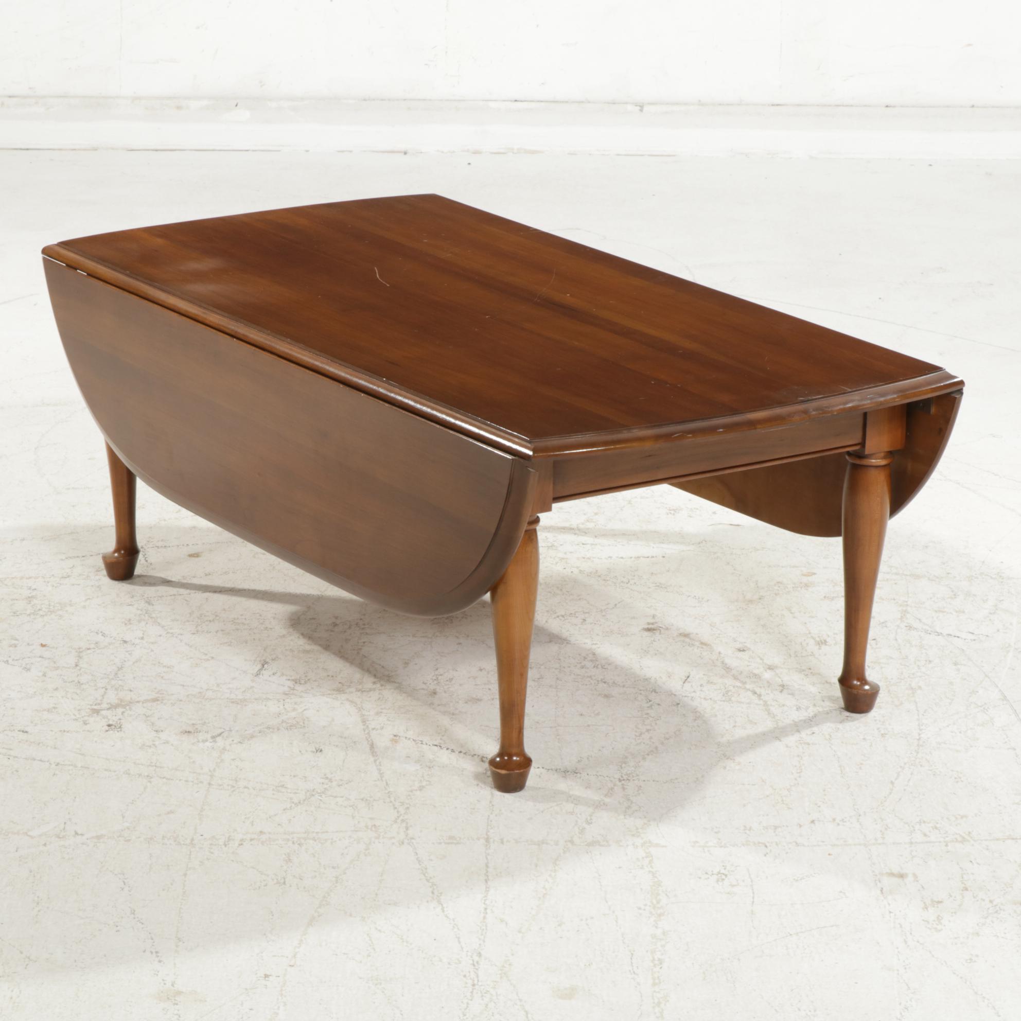 Queen Anne Style Cherry Drop-Leaf Coffee Table, Mid to Late 20th Century | EBTH