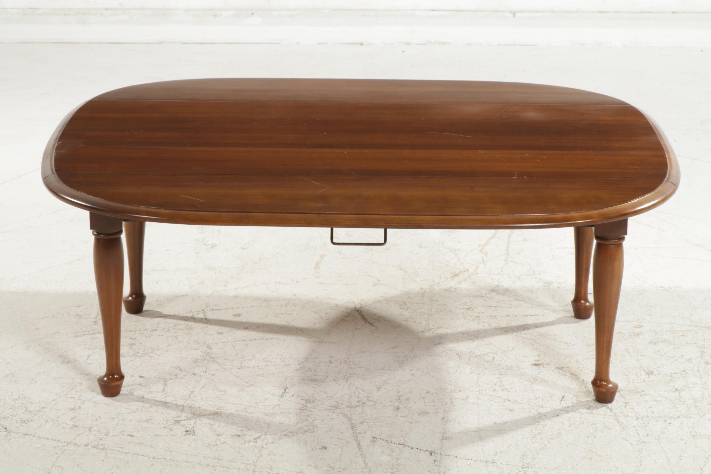 Queen Anne Style Cherry Drop-Leaf Coffee Table, Mid to Late 20th Century | EBTH