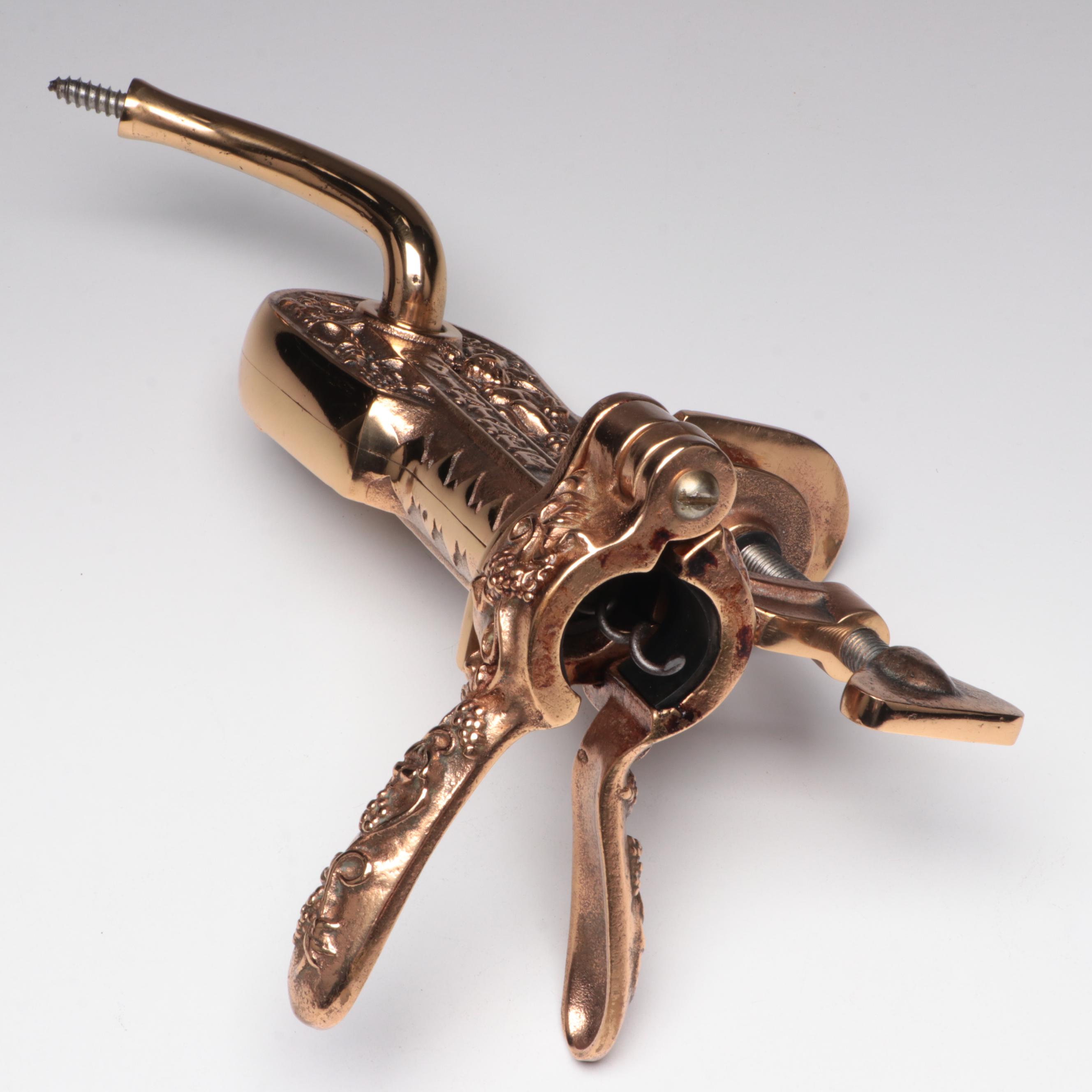 Vintner Brass Wine Opener, Stetson Ice Bucket and Bar Assessories | EBTH