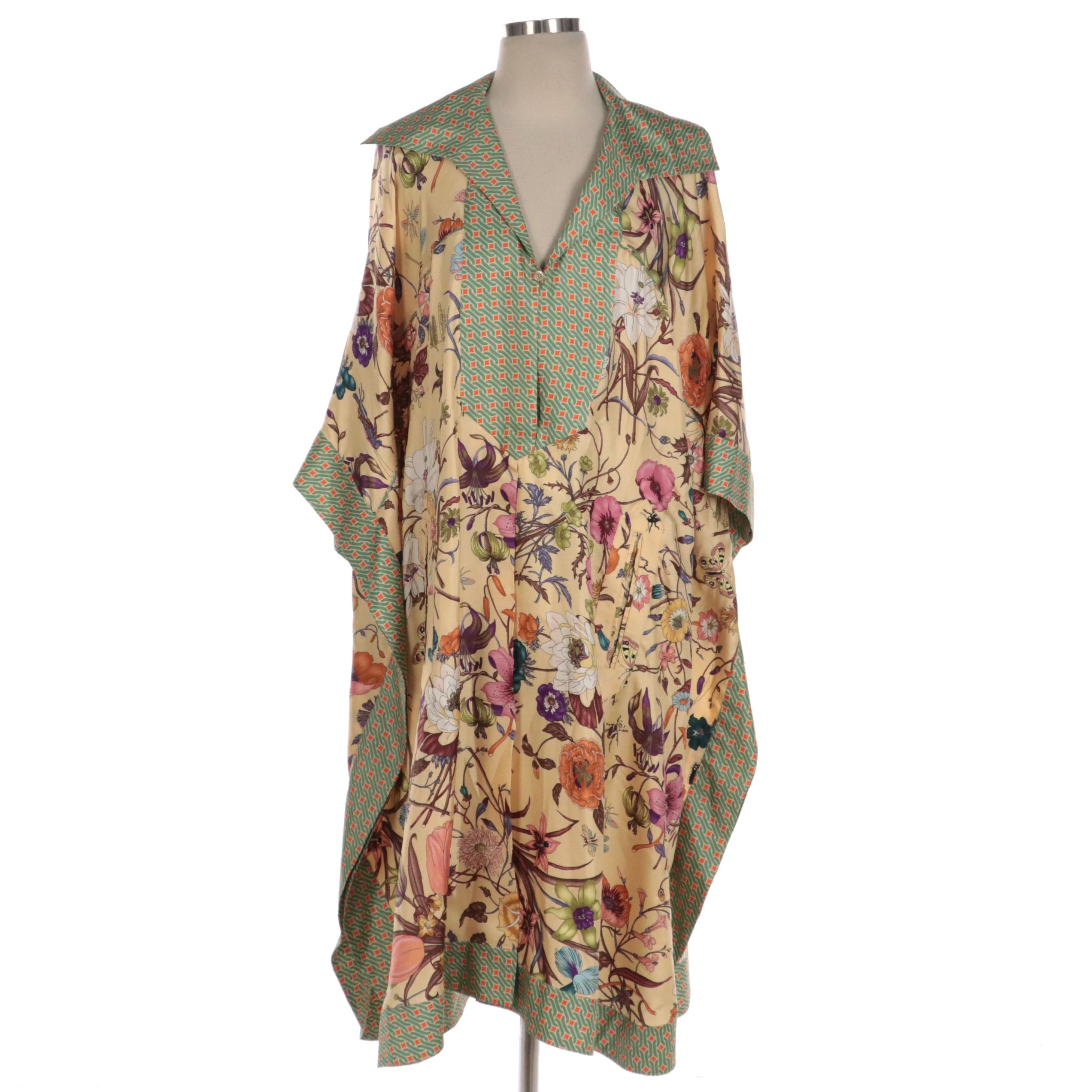 Gucci Asian Inspired Tunic Top in Mixed Pattern Silk, New with Tag | EBTH