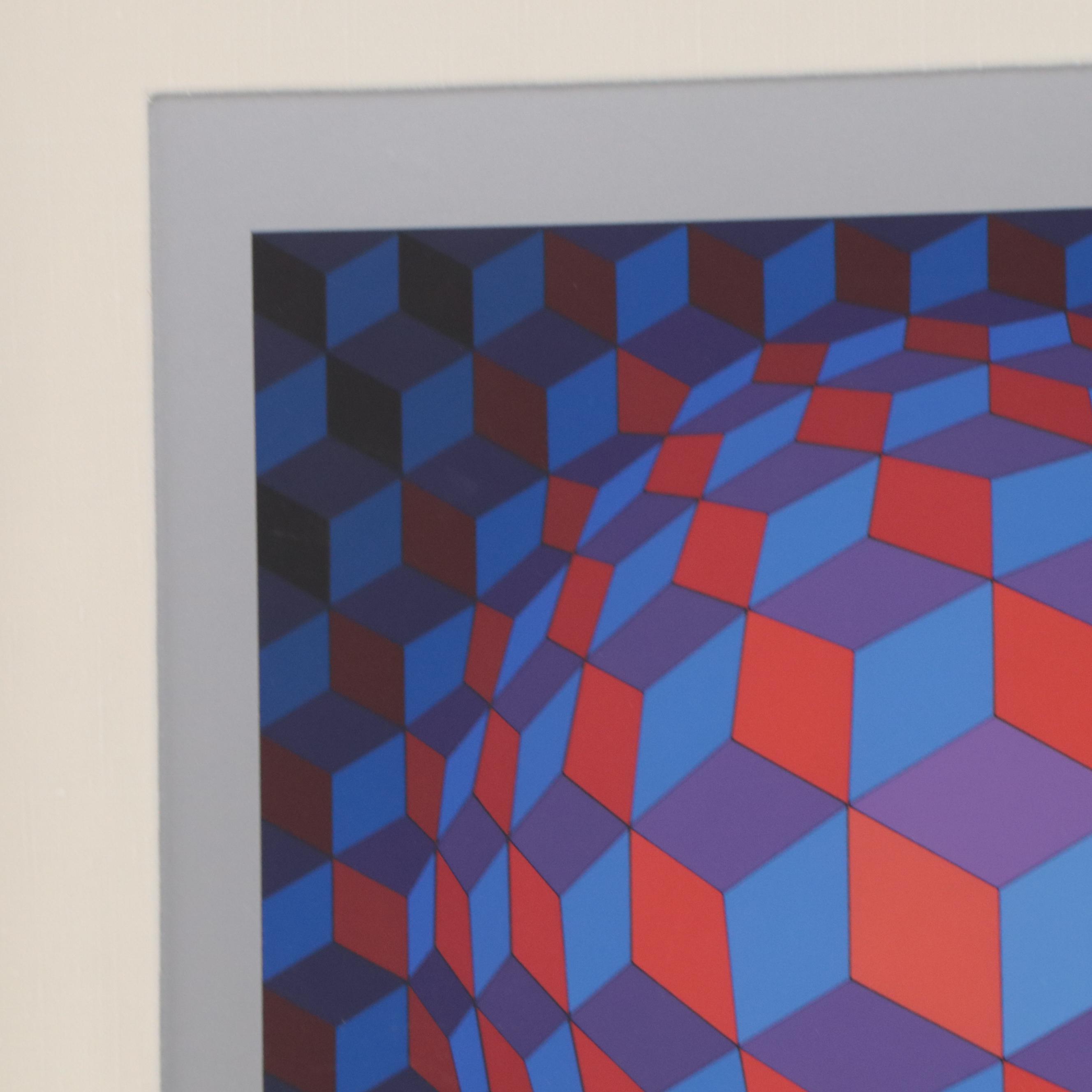 Victor Vasarely Op Art Serigraph "Cheyt Rond," 1974 | EBTH