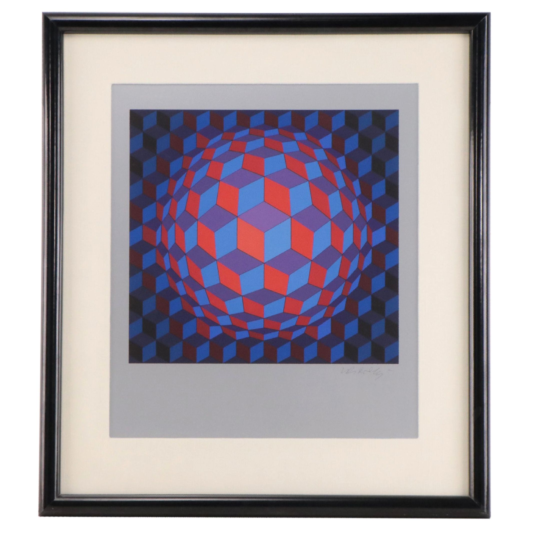 Victor Vasarely Op Art Serigraph "Cheyt Rond," 1974 | EBTH