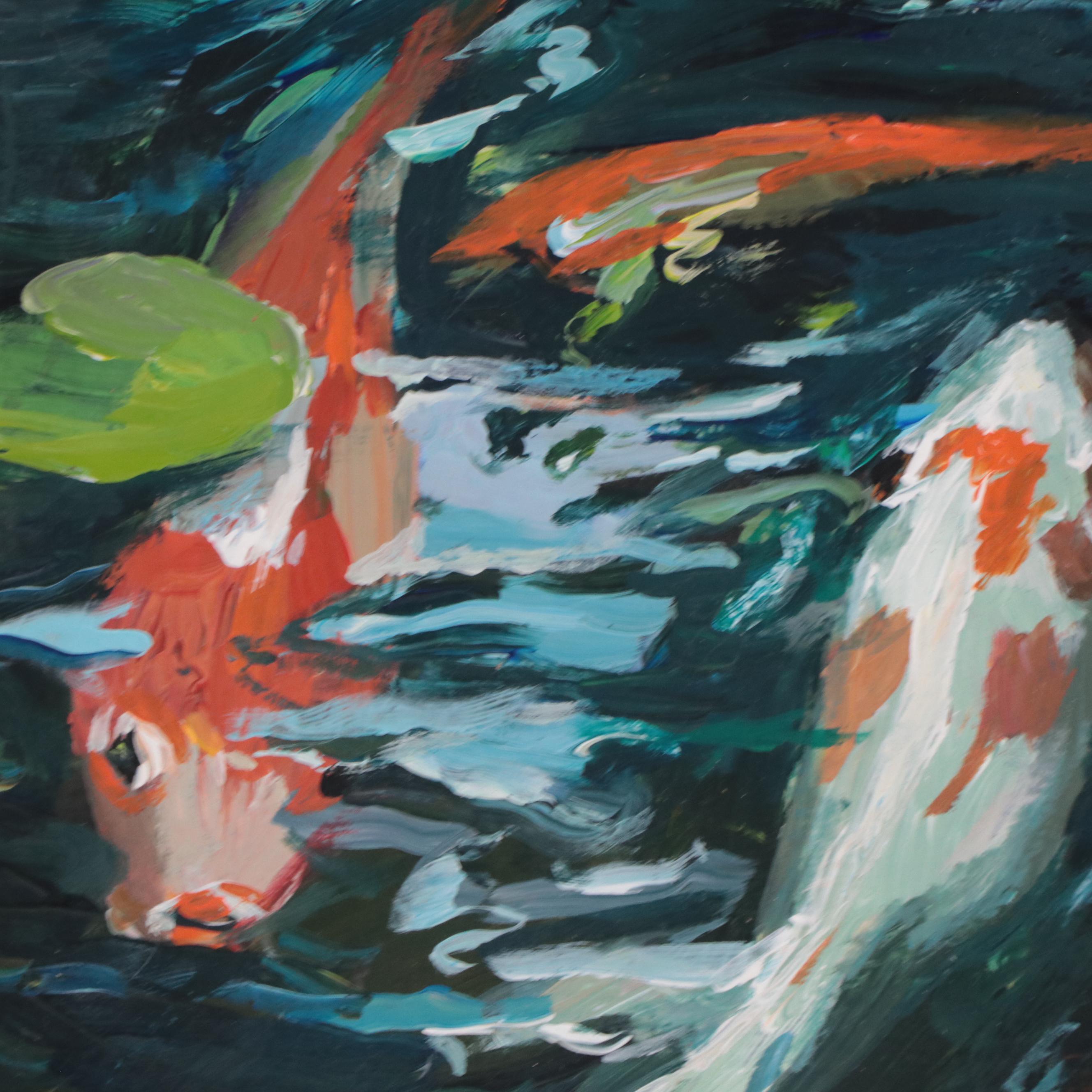 Agnes Rey Oil Painting of Koi Fish, 2023 | EBTH