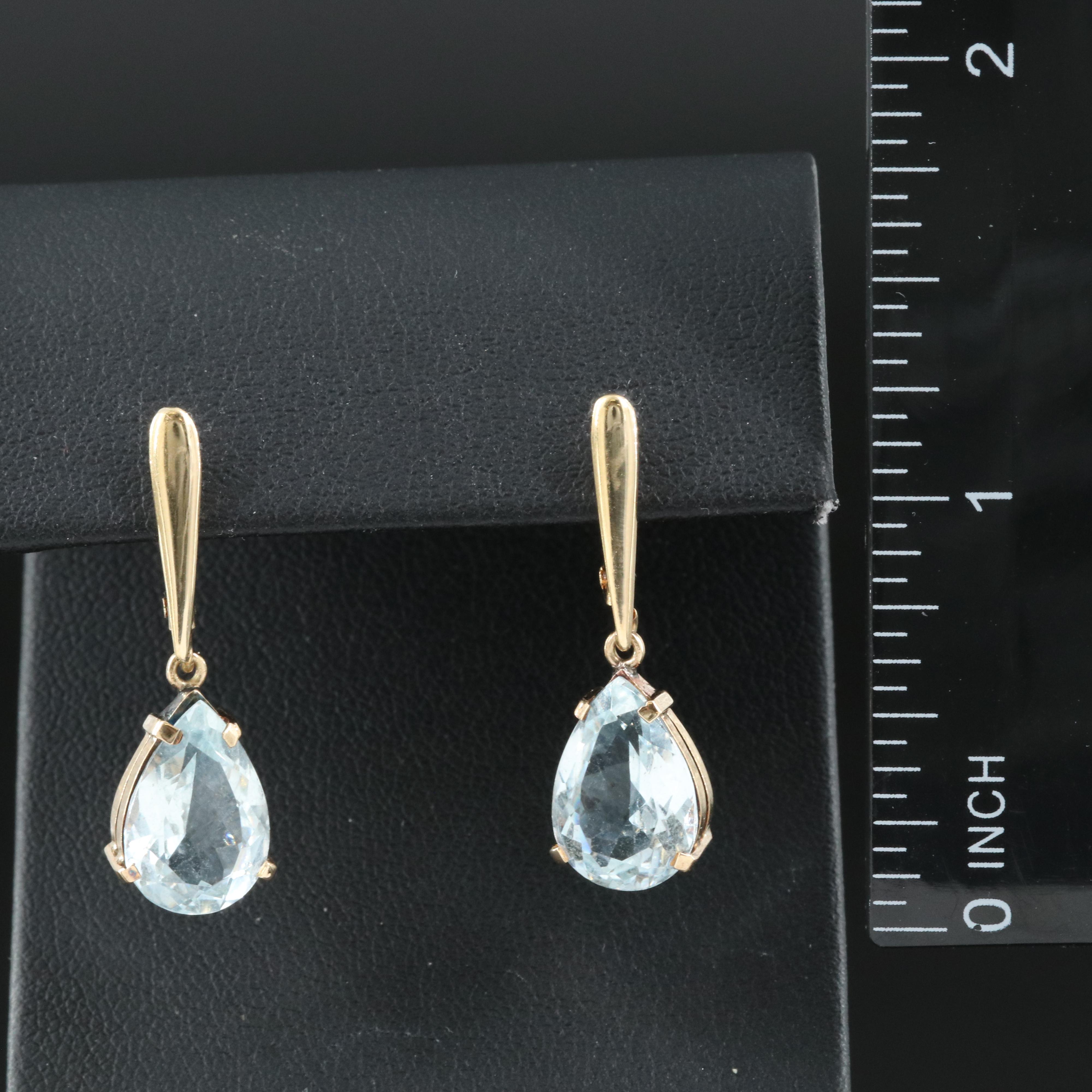 14K Aquamarine Dangle Earrings | EBTH