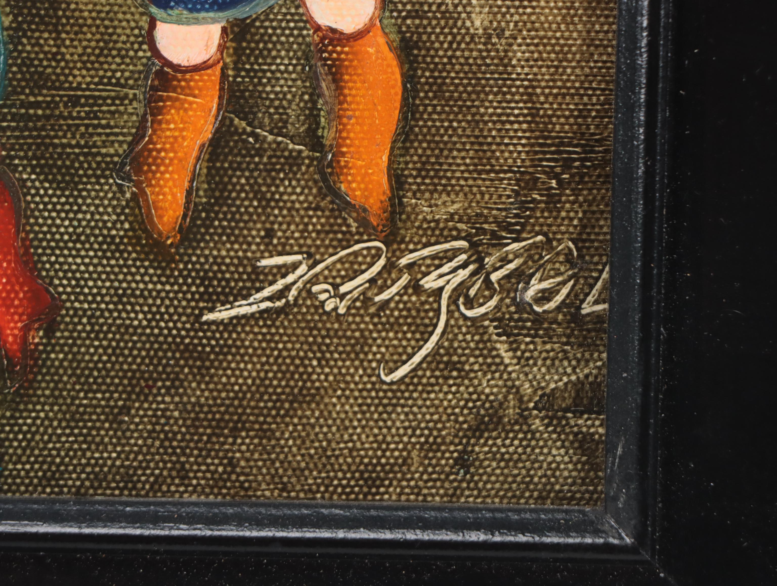 J. Roybal Oil Painting of Athletes, 21st Century | EBTH