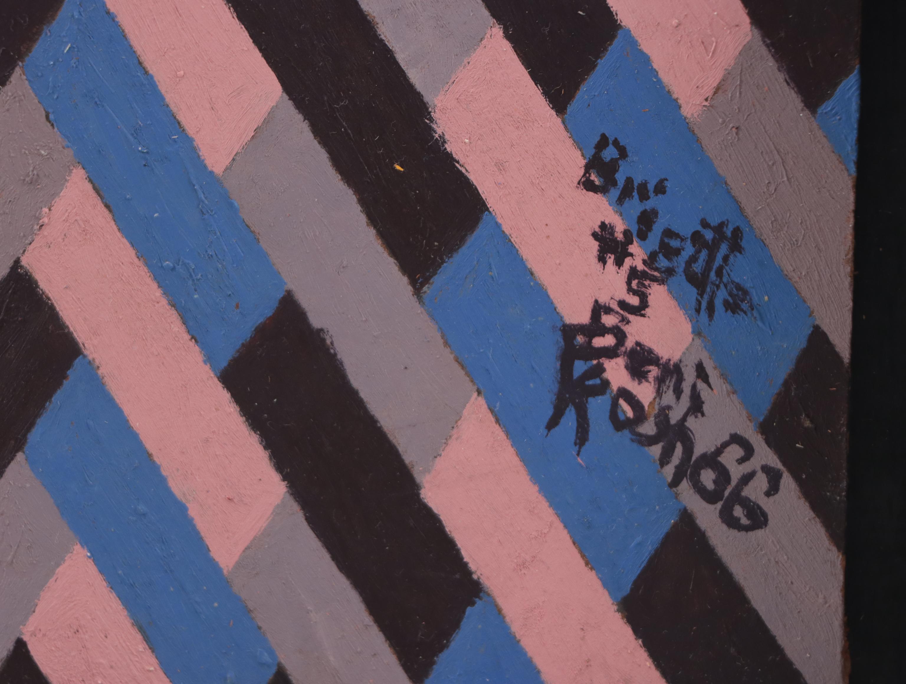 Beni E. Kosh Op Art Oil Painting "Brigitte #5," 1966 | EBTH