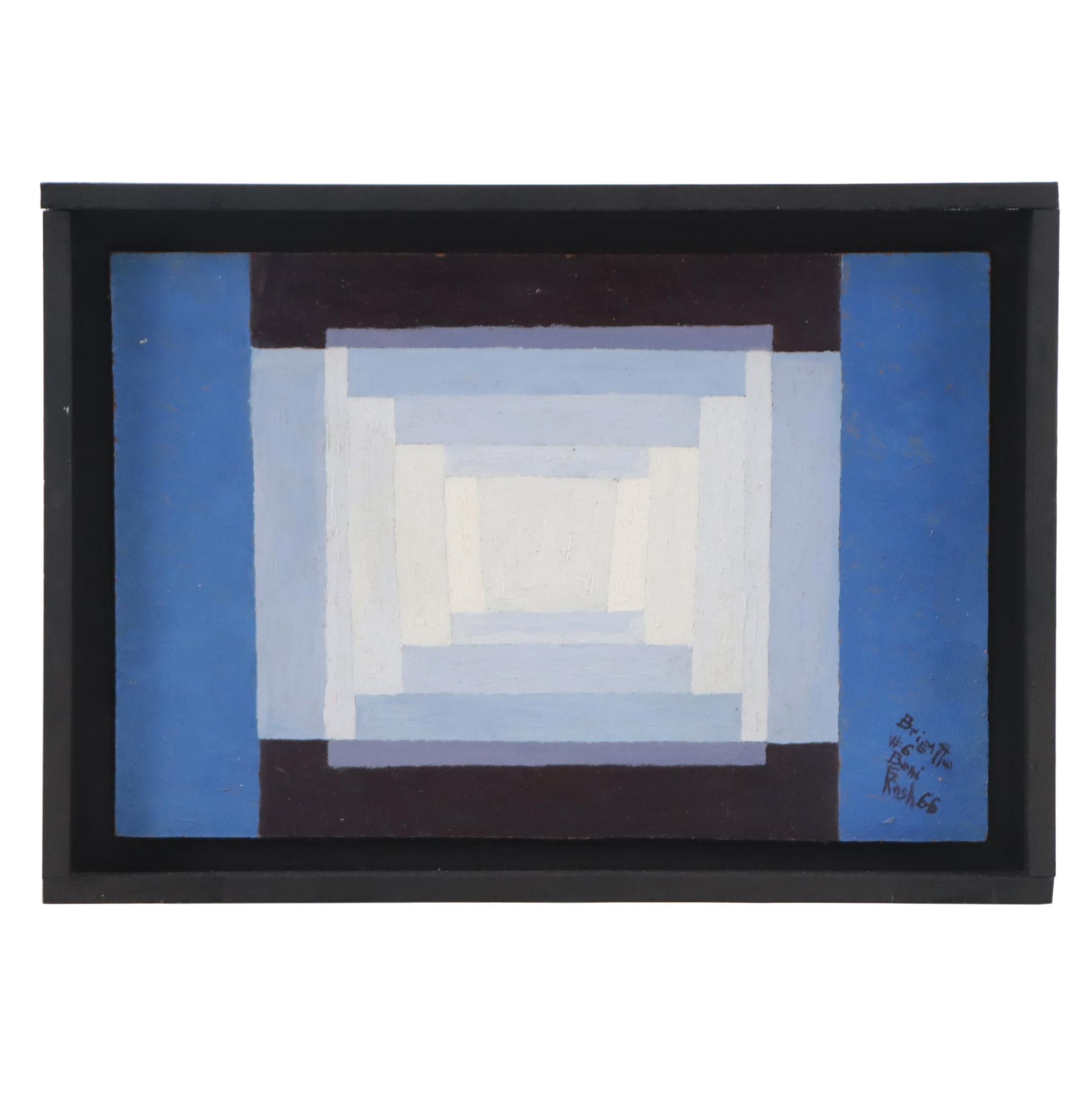 Beni E. Kosh Op Art Oil Painting "Brigitte #6," 1966 | EBTH