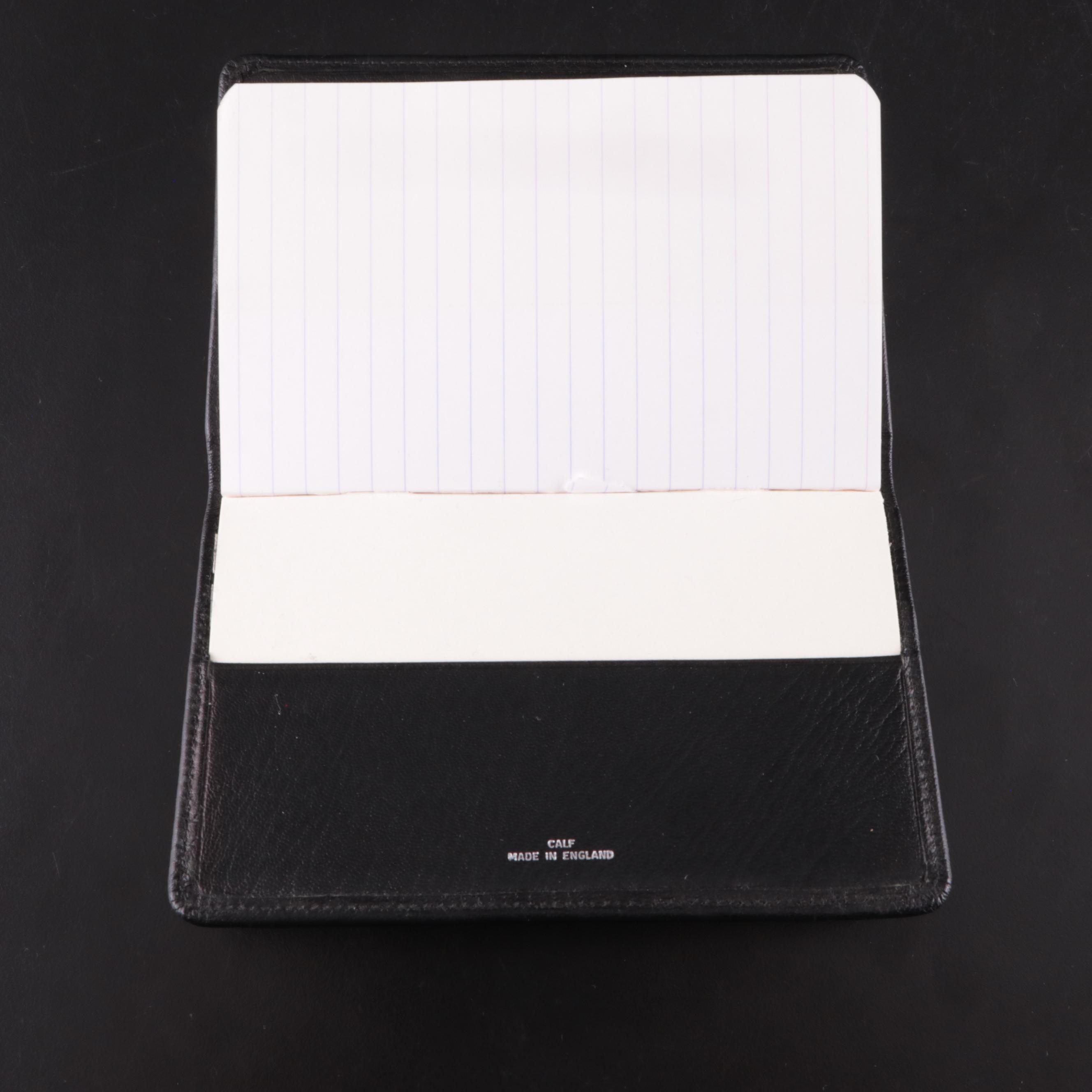 English Sterling Silver and Calf Leather Notebook Cover, 1991 | EBTH