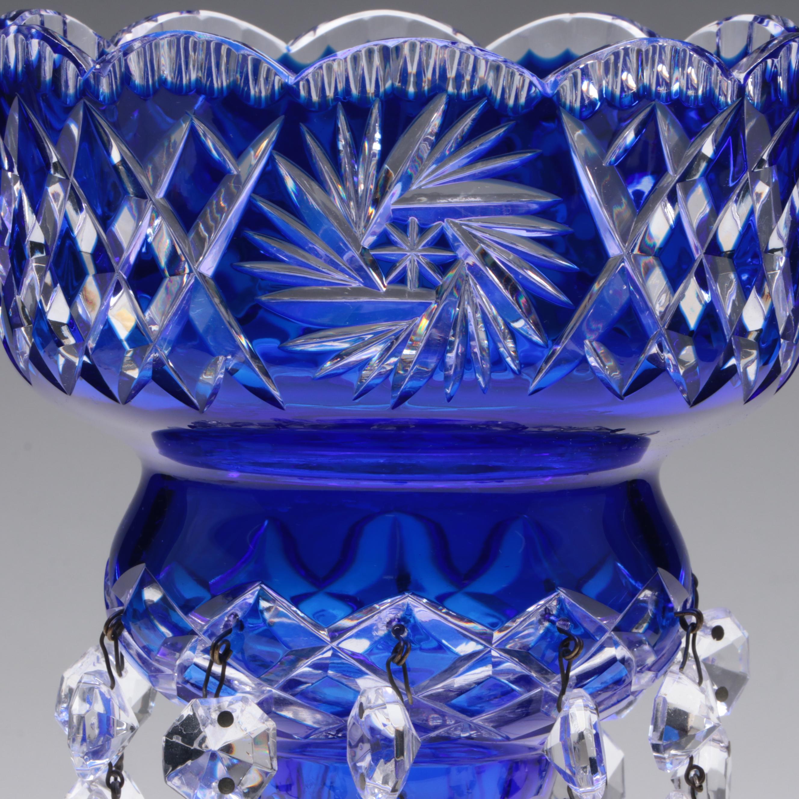 Bohemian Style Cobalt Cut to Clear Mantle Luster | EBTH