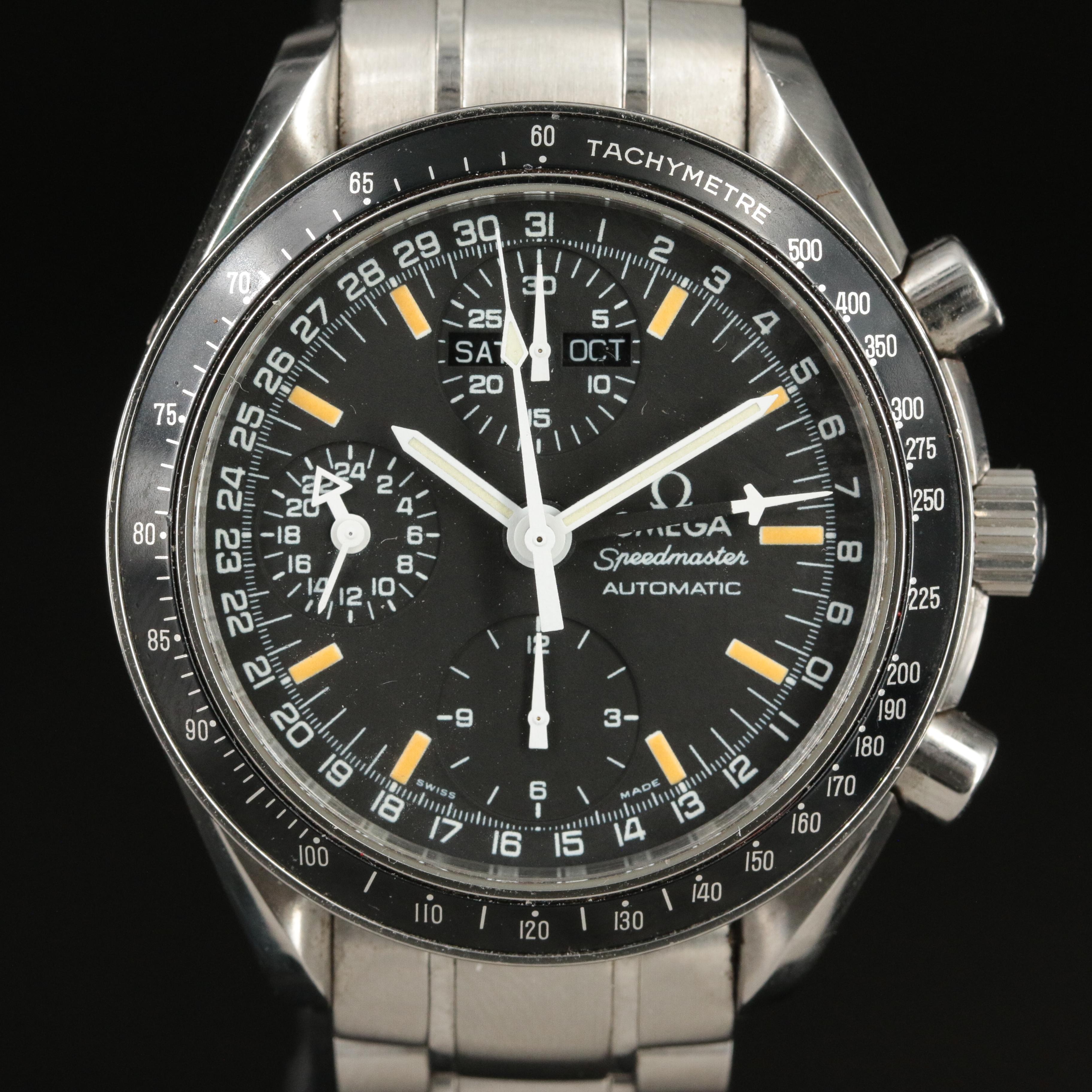 Omega Speedmaster Day Date Stainless Steel Black 39mm Automatic ...
