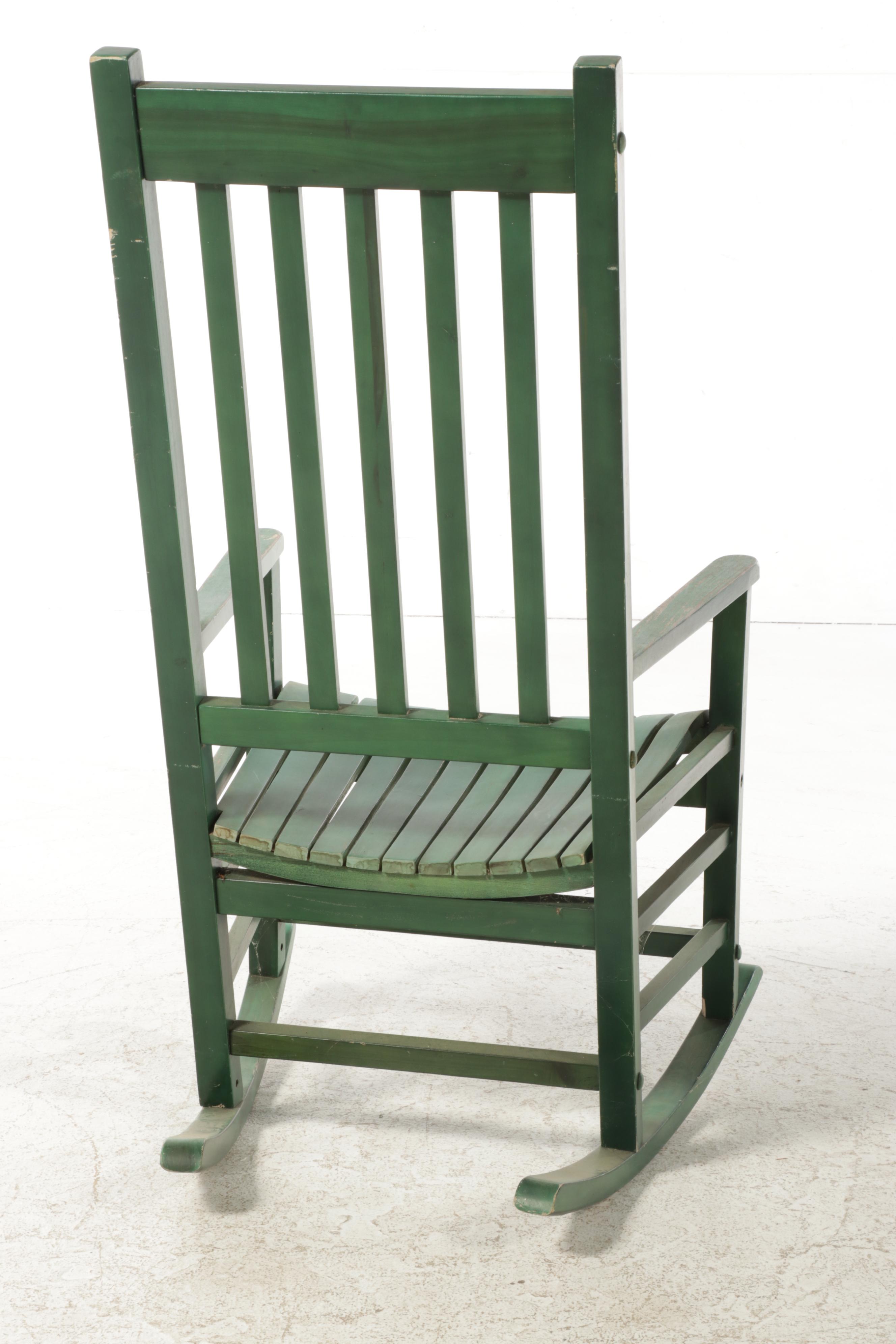 Pair of American Primitive Style Green-Painted Rockers, Late 20th ...