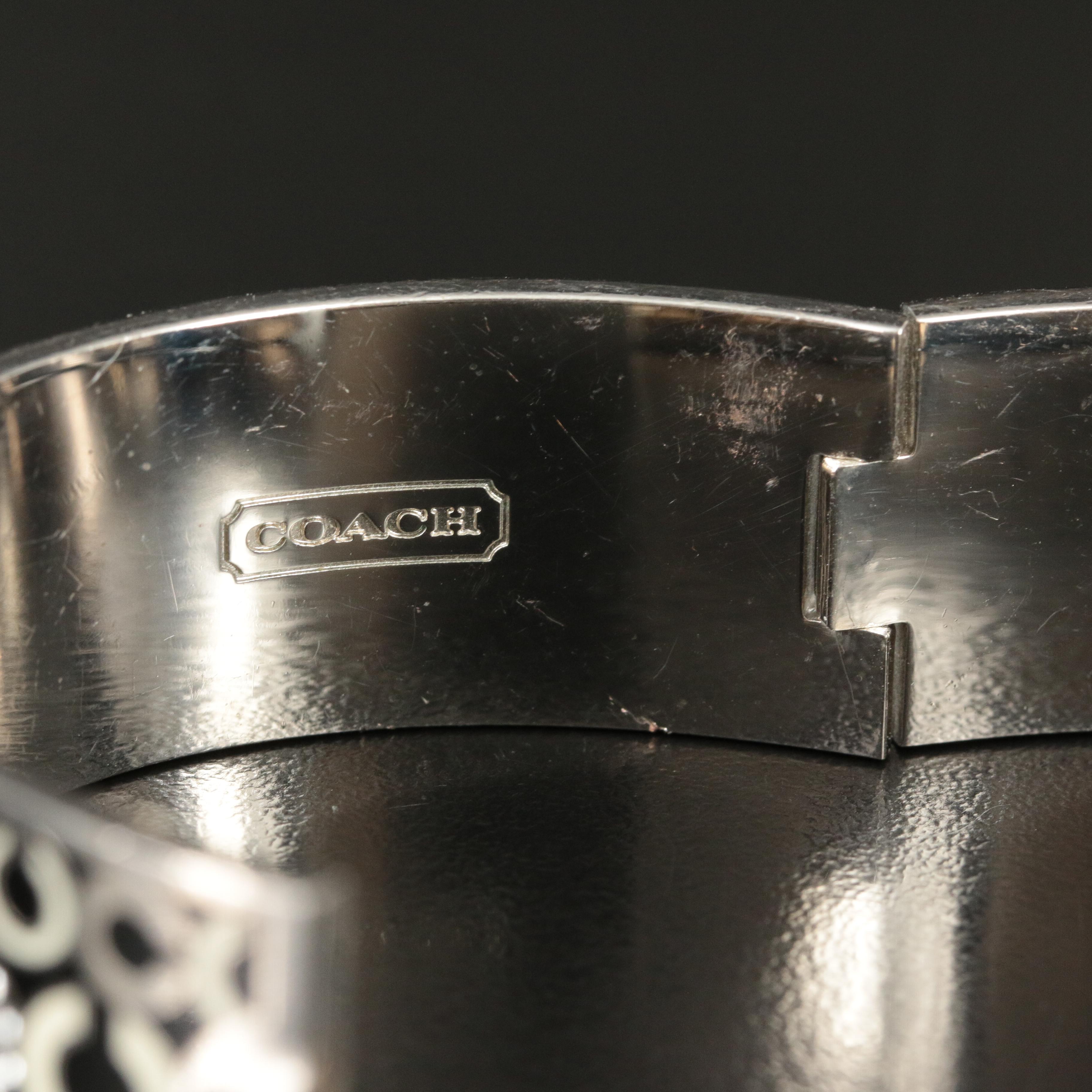 Coach Signature Logo Enamel and Rhinestone Bracelet | EBTH