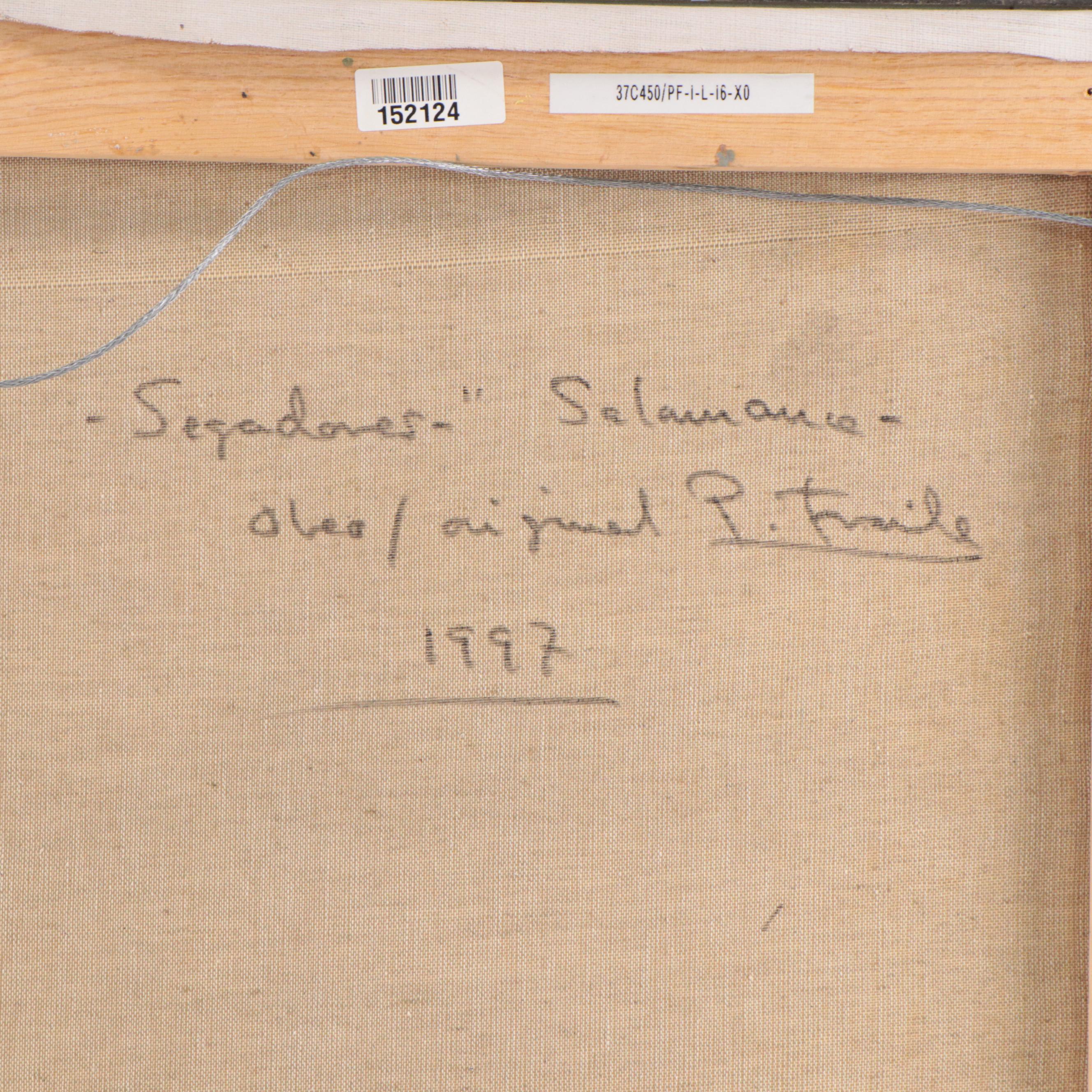 P. Franke Oil Painting "Campesinos," 1997 | EBTH