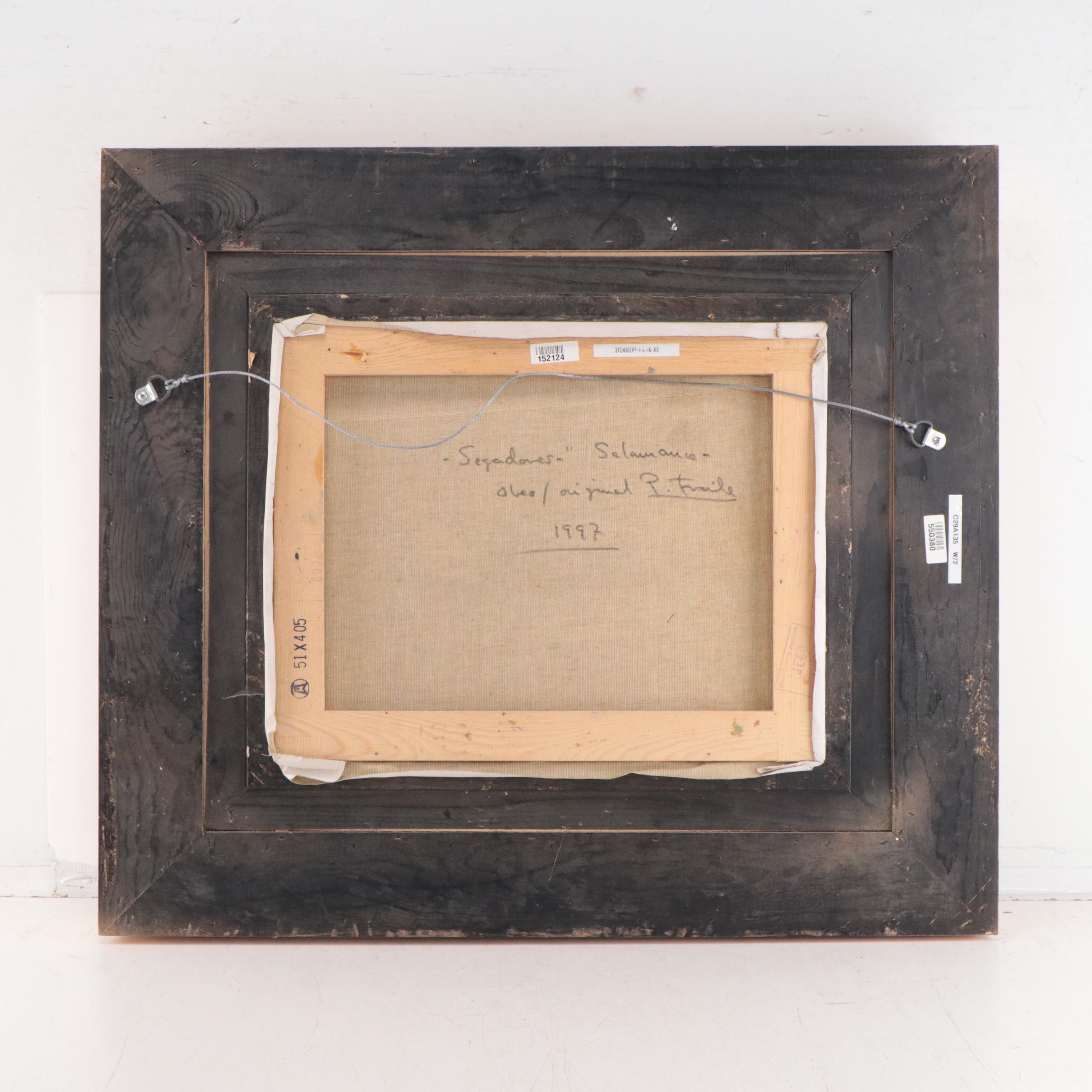 P. Franke Oil Painting "Campesinos," 1997 | EBTH