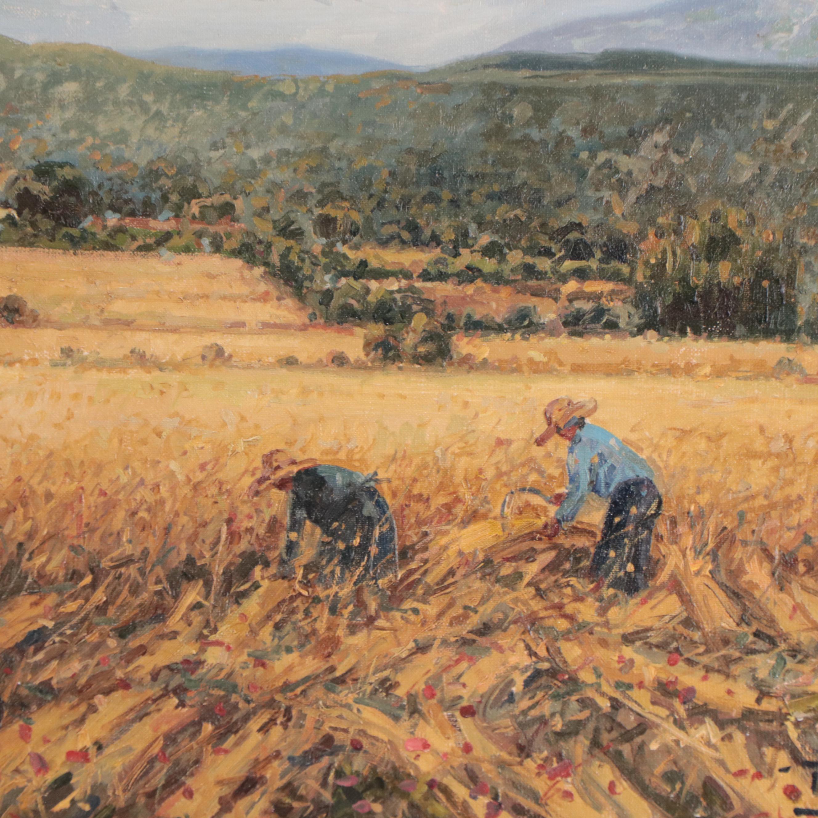 P. Franke Oil Painting "Campesinos - Salamanca," 1997 | EBTH