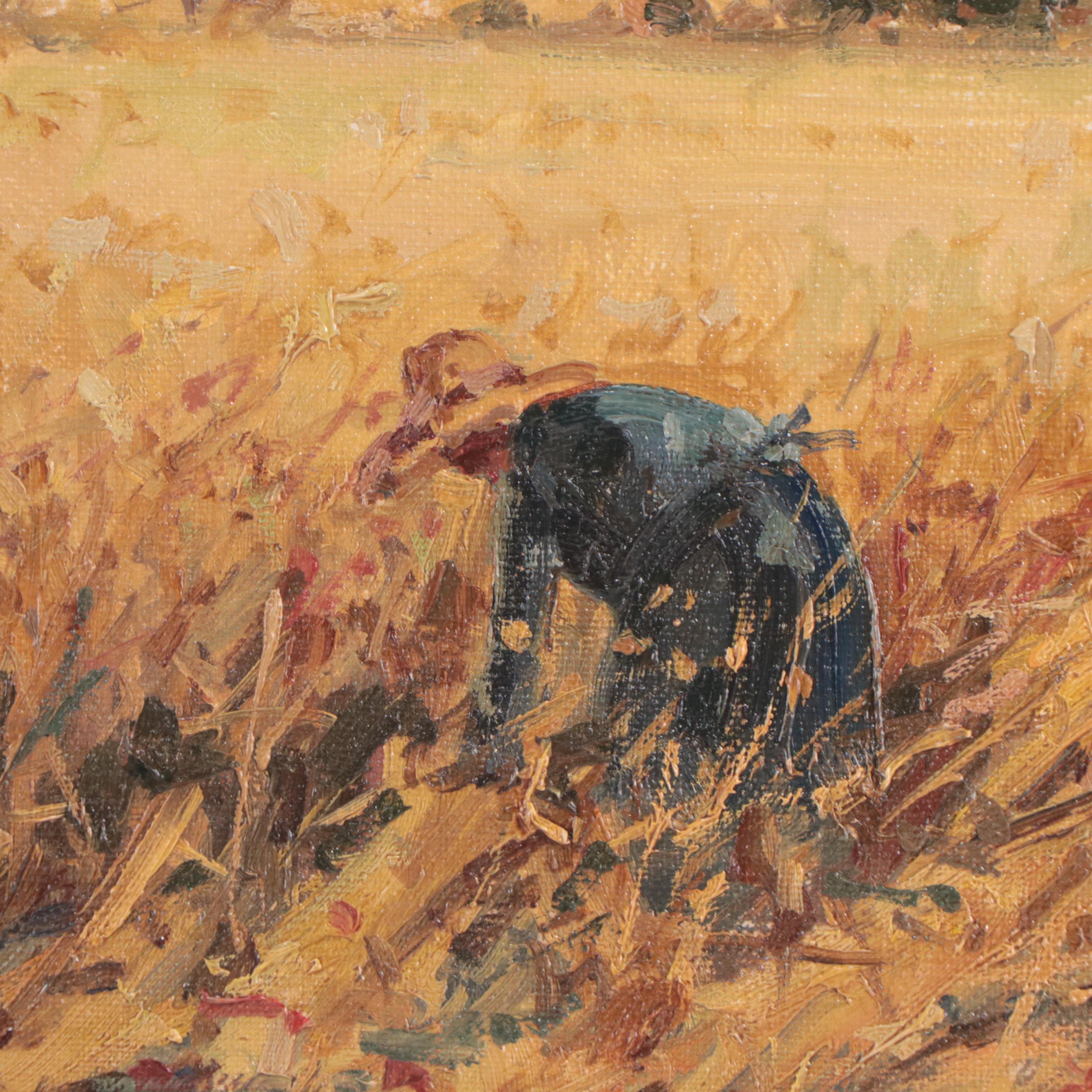 P. Franke Oil Painting "Campesinos - Salamanca," 1997 | EBTH