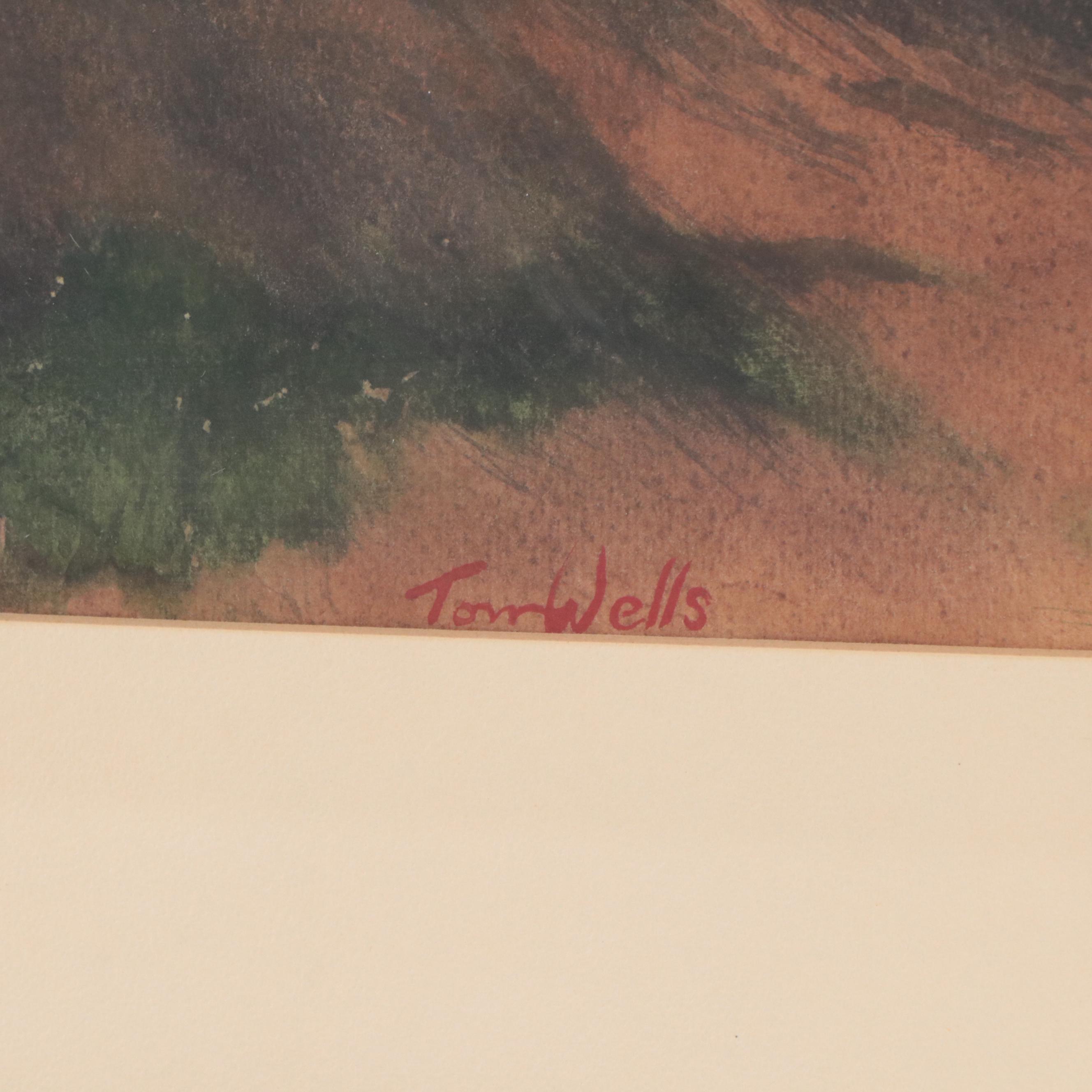 Tom Wells Watercolor Painting of Sand Dunes | EBTH
