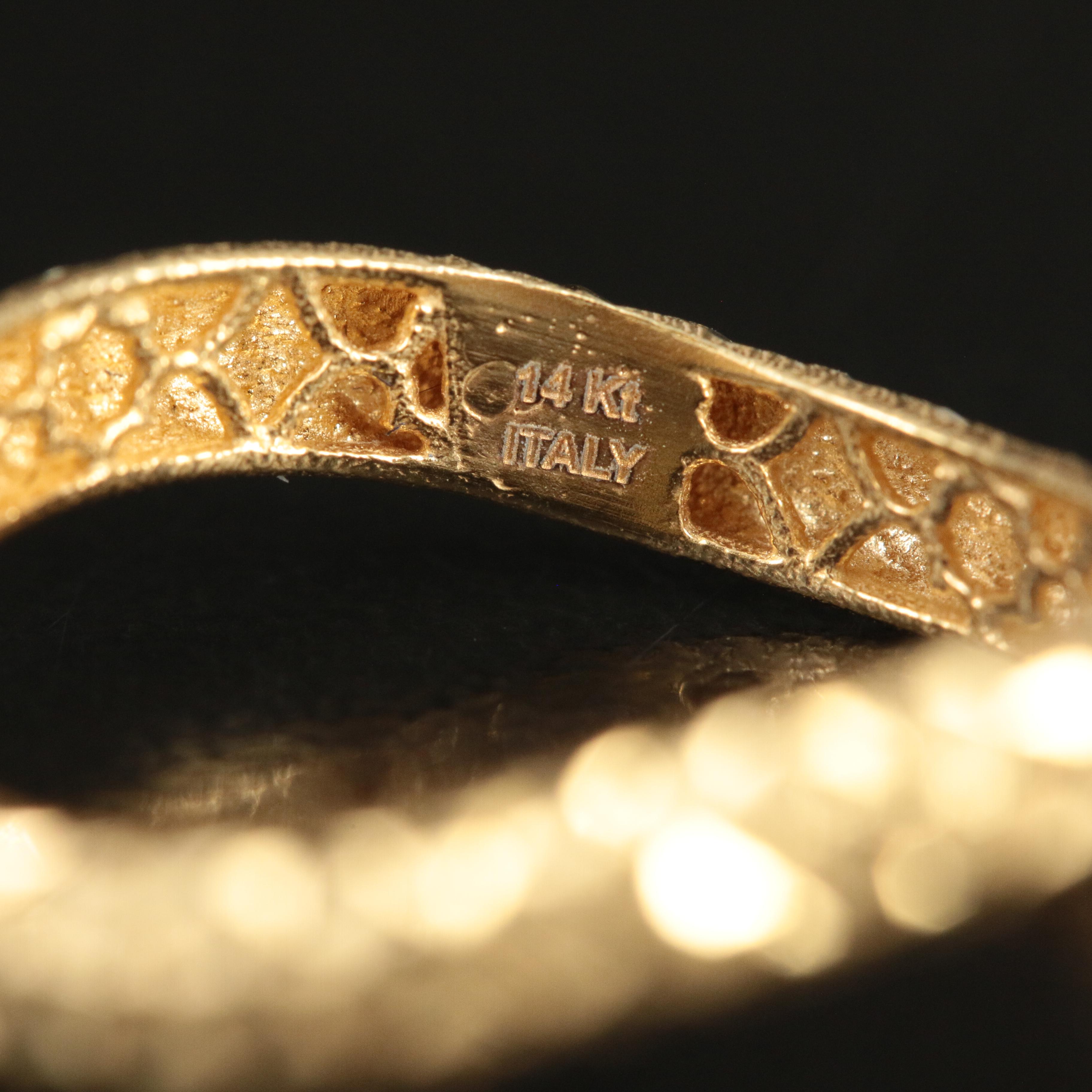 14K Wave Band with Diamond Cut Finish | EBTH