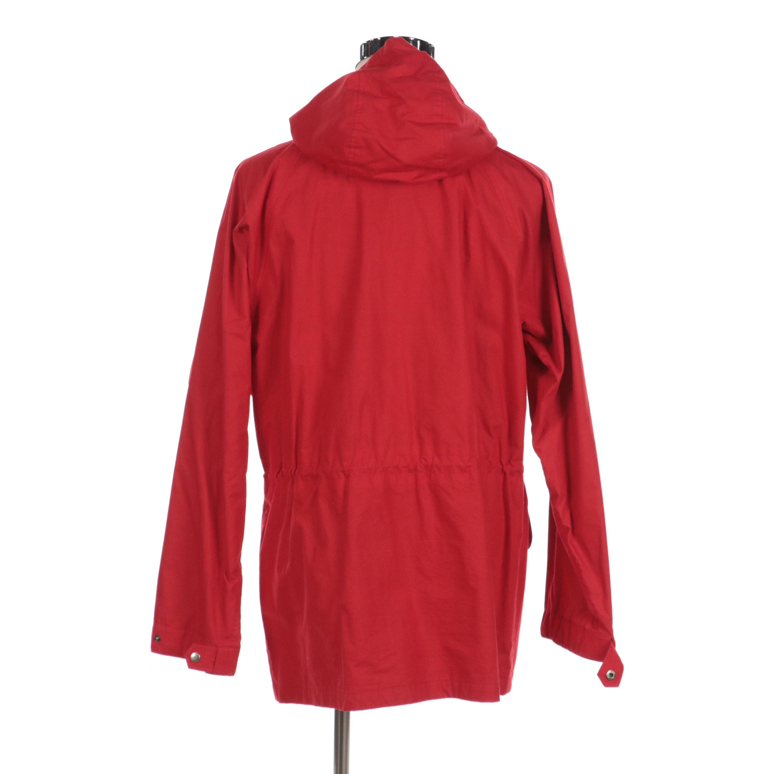 Men's Polo Ralph Lauren Red Rain Jacket with Plaid Madras Lining | EBTH