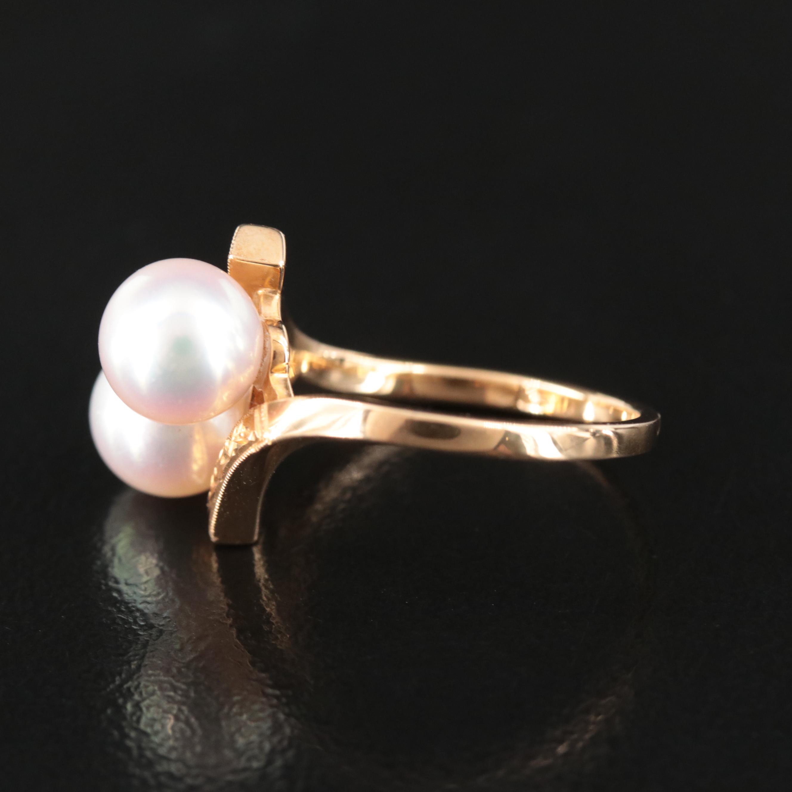 Tasaki 18K Pearl Bypass Ring | Everything But The House