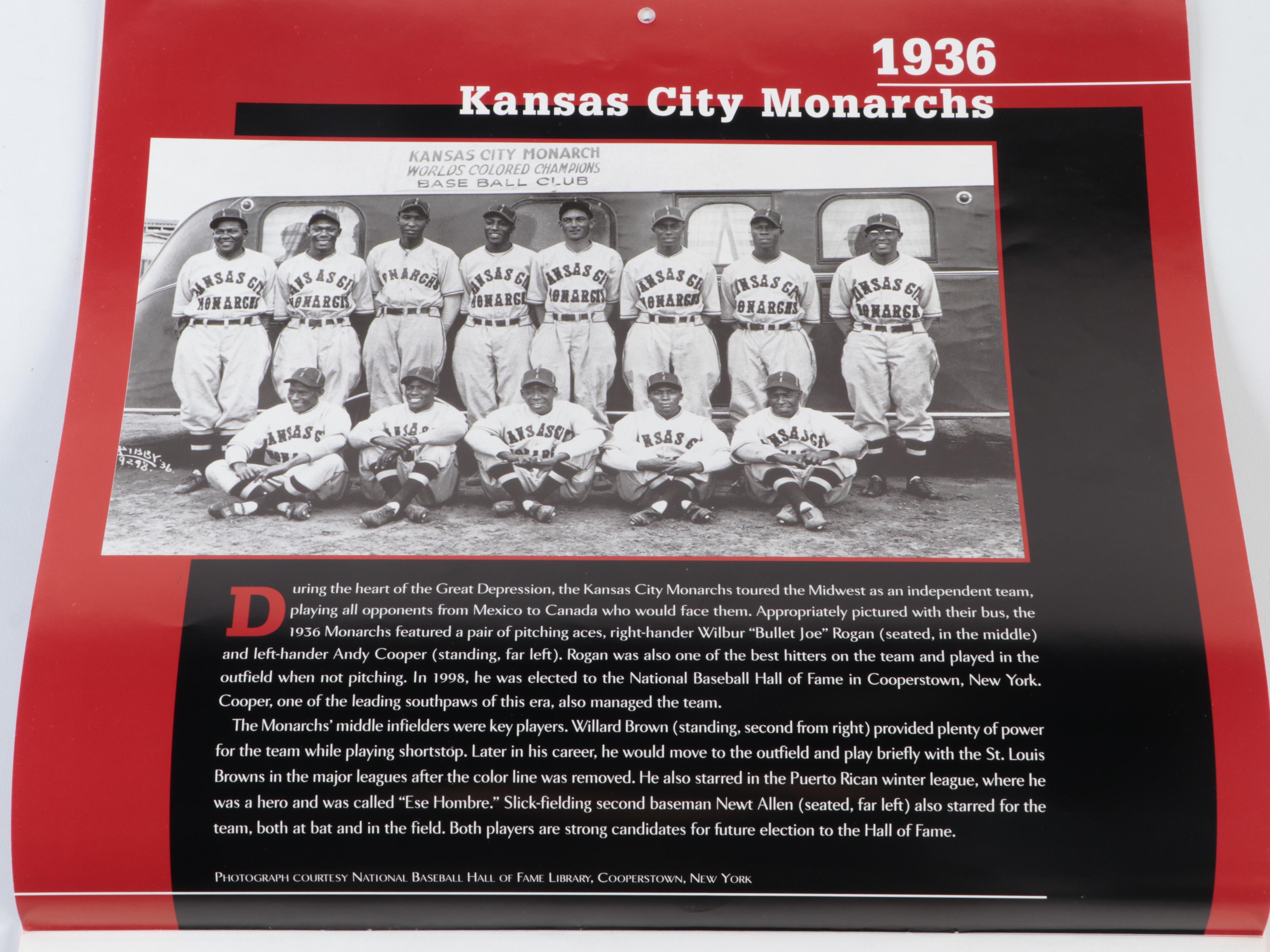 "Black Ball" Negro League Signed Baseball Calendar with Freddie Taylor ...