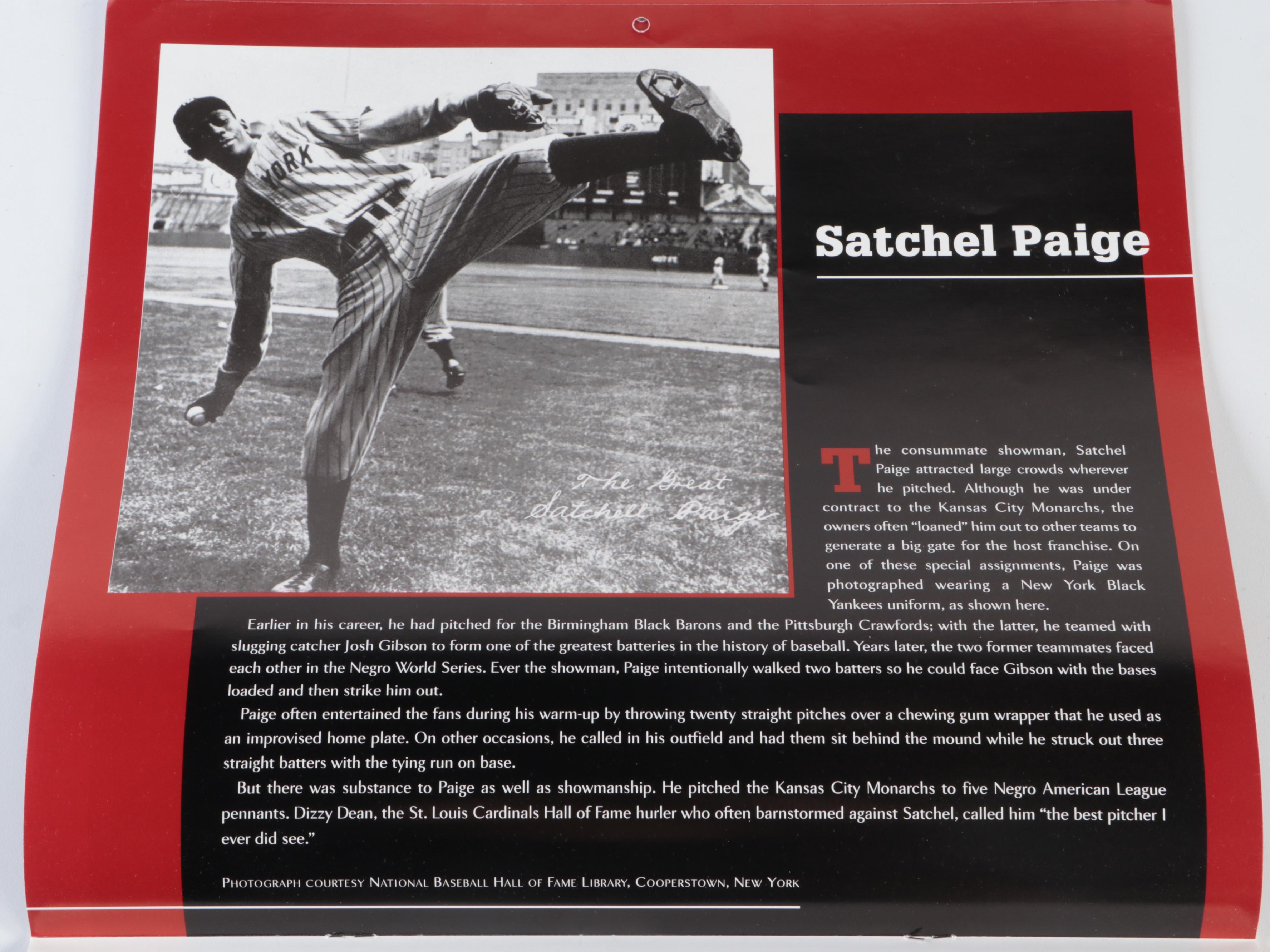 "Black Ball" Negro League Signed Baseball Calendar with Freddie Taylor ...