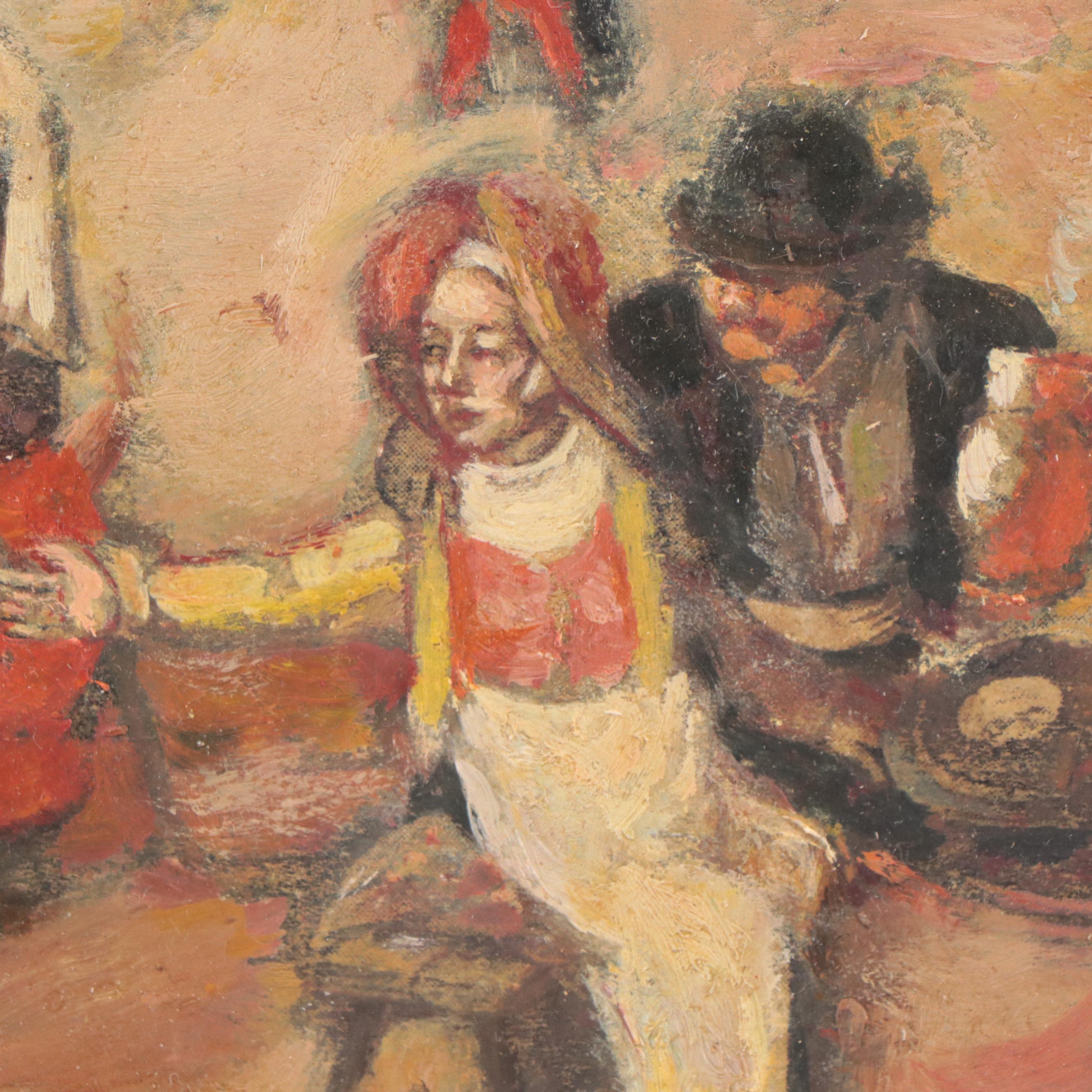 Oil Painting of Merrymaking Peasants After Pieter Brueghel, The Younger ...