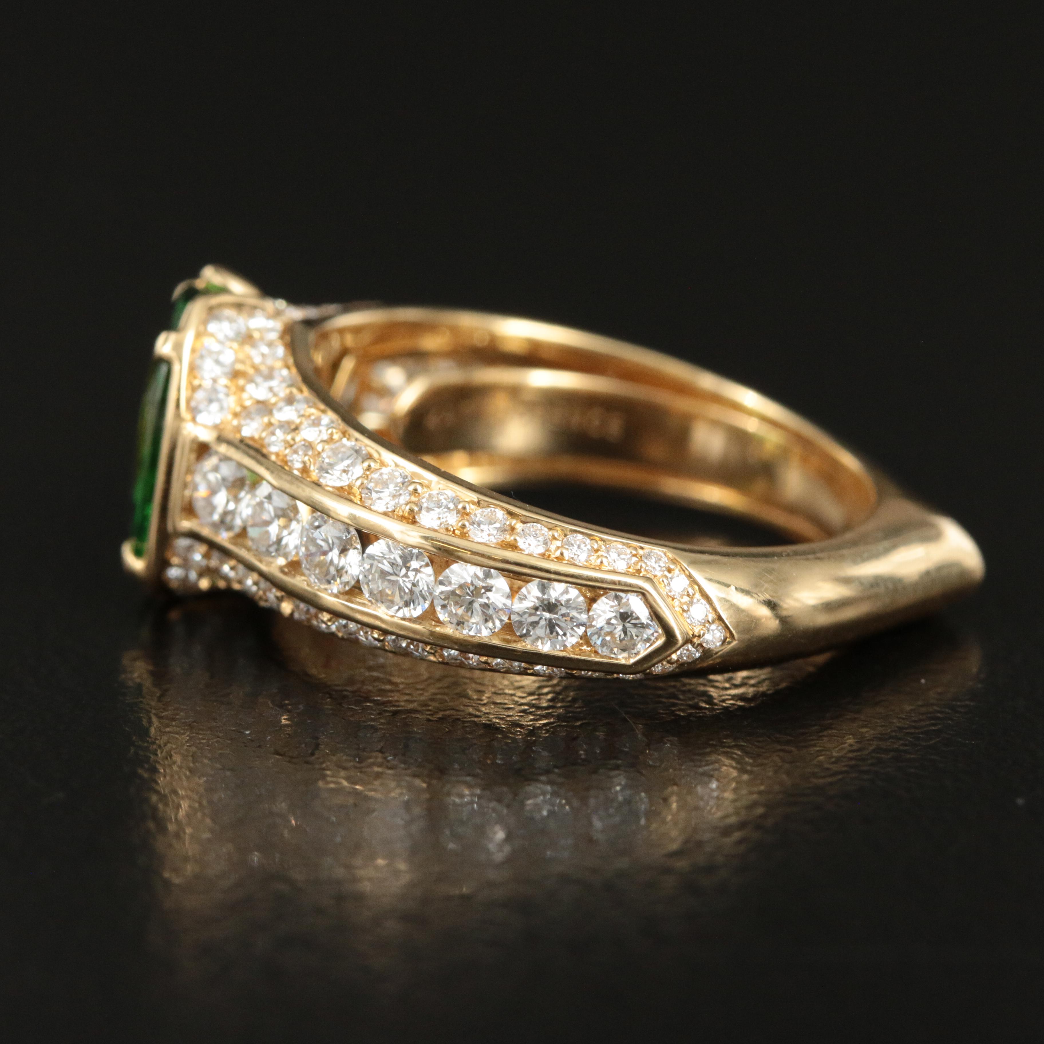 Kat Florence 18K 2.20 CT Tsavorite and 1.59 CTW Diamond Ring | EBTH