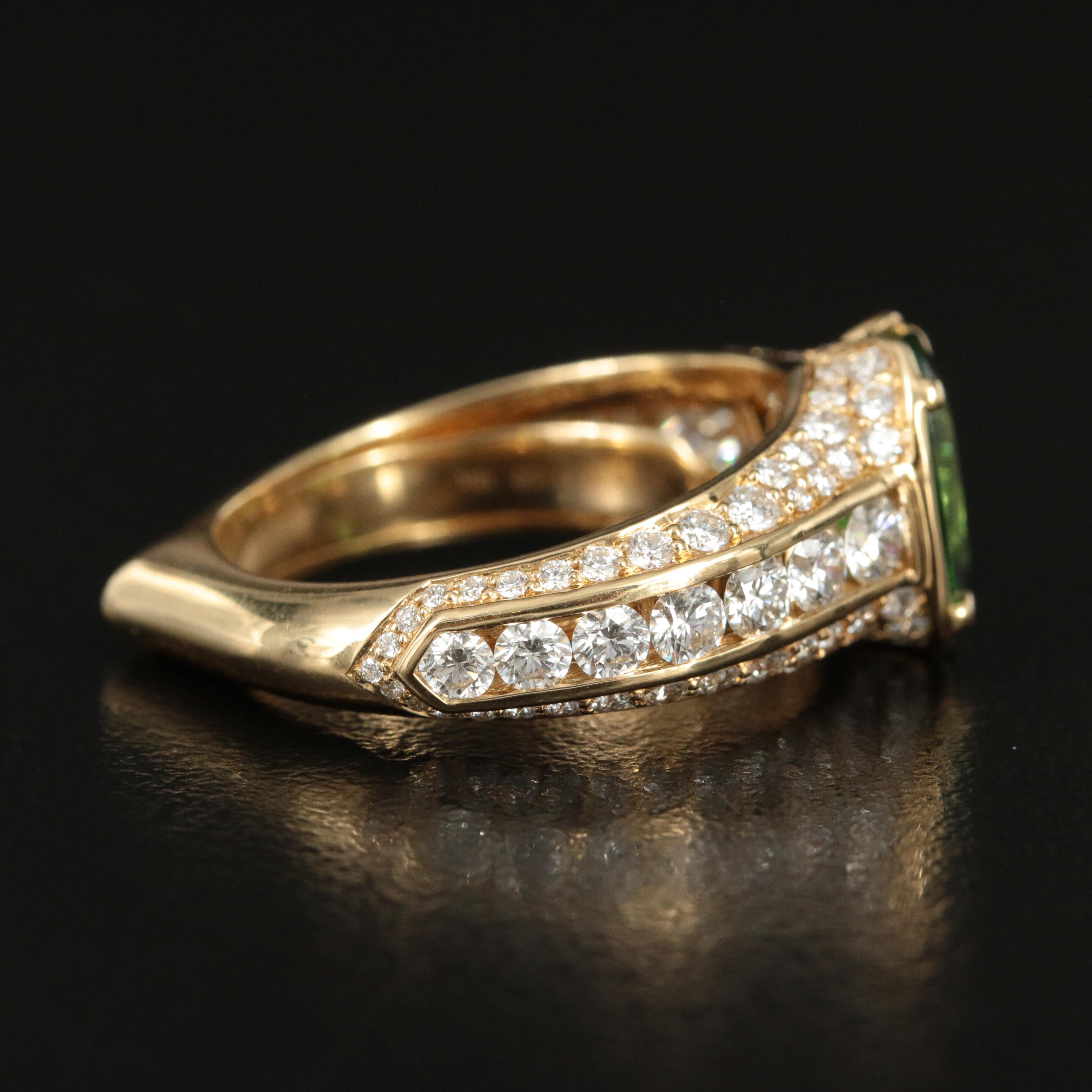 Kat Florence 18K 2.20 CT Tsavorite and 1.59 CTW Diamond Ring | EBTH