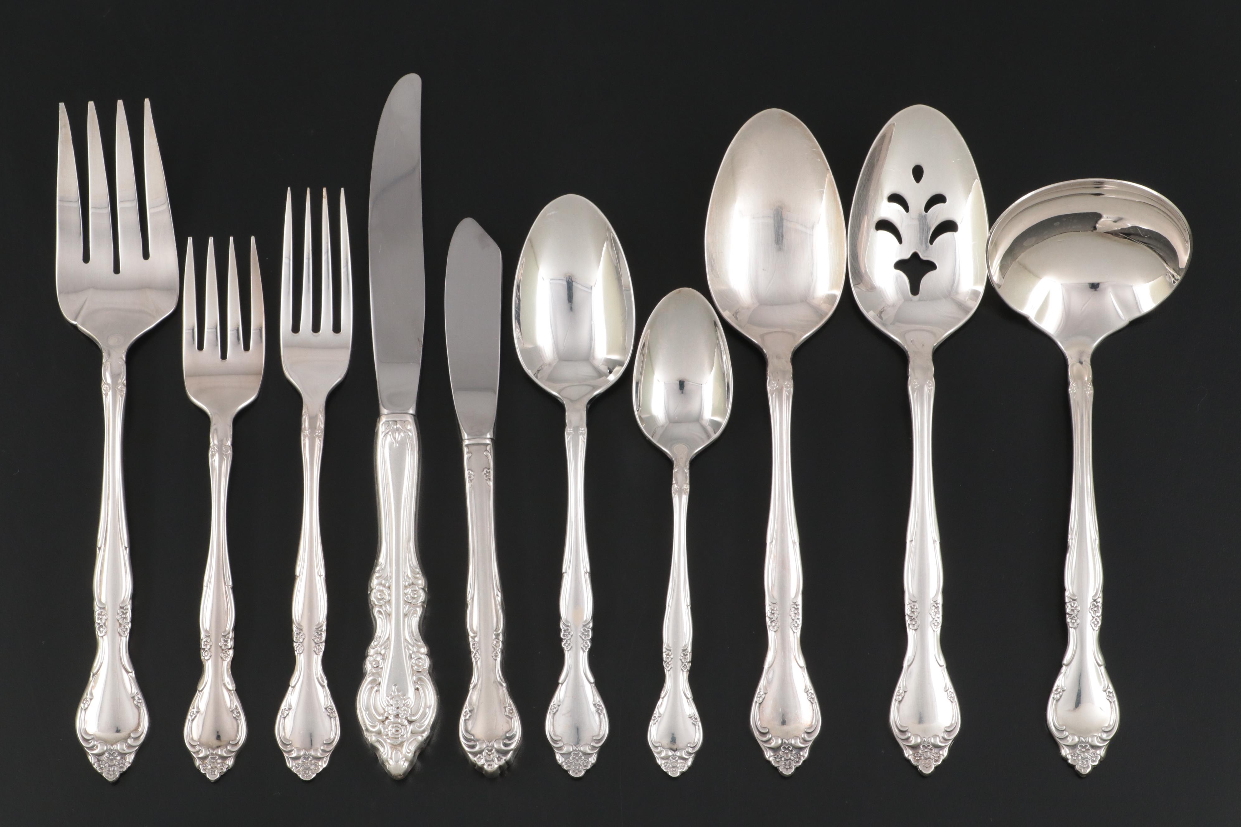 Oneida "Affection" and "Brahms" Silver Plate Flatware, Mid to Late 20th ...