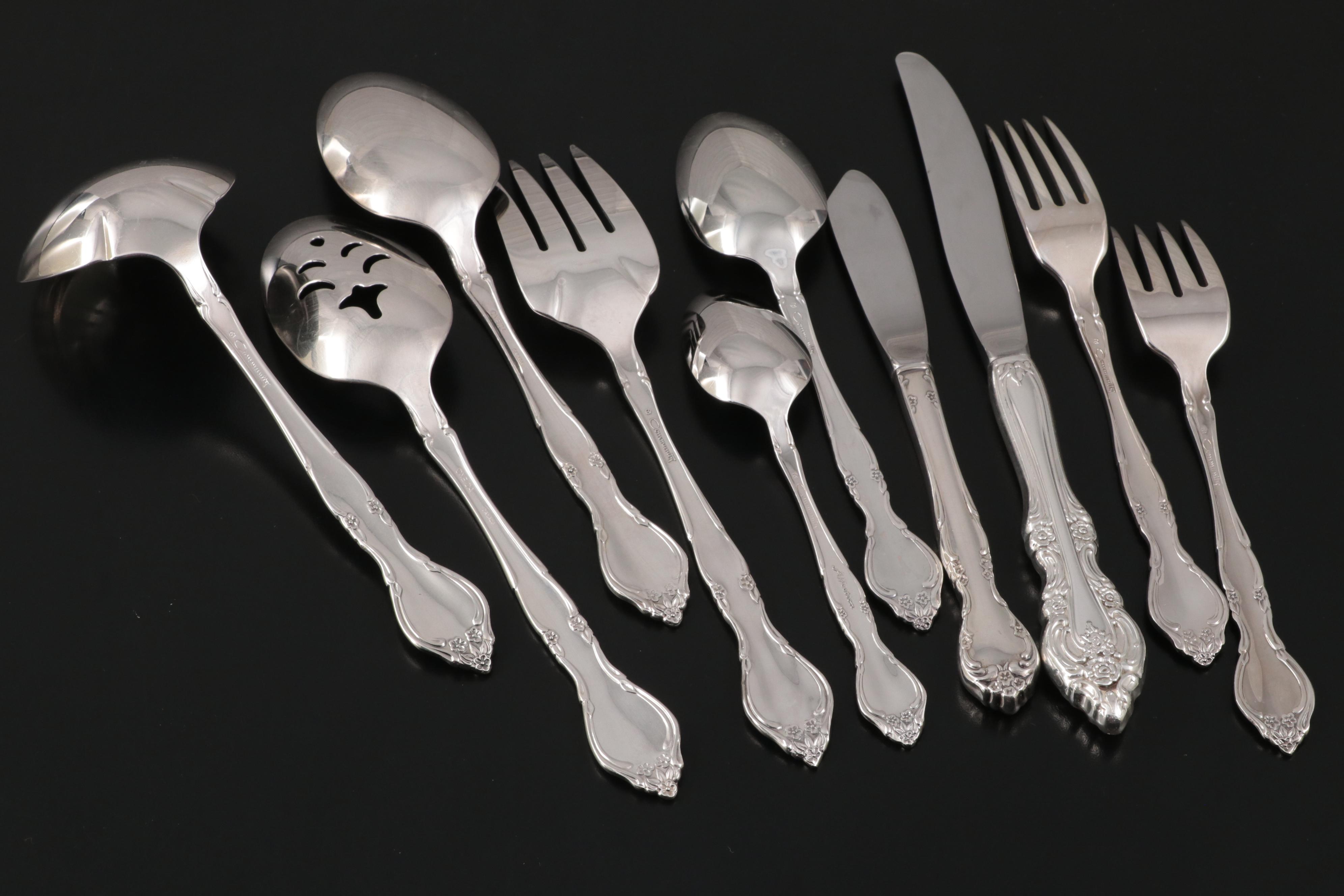 Oneida "Affection" and "Brahms" Silver Plate Flatware, Mid to Late 20th ...