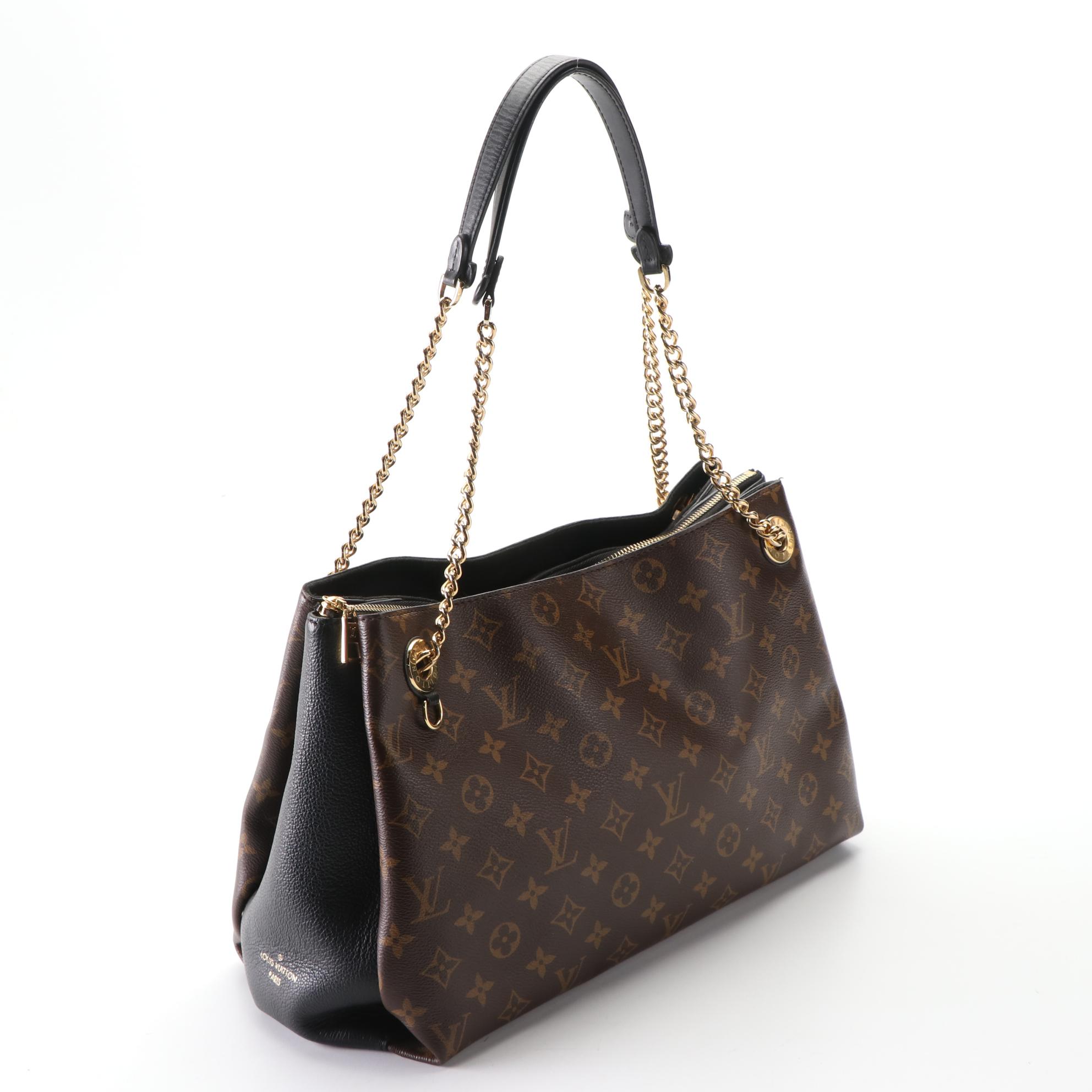 Louis Vuitton Surene MM Chain Tote in Monogram Canvas and Black Grained ...