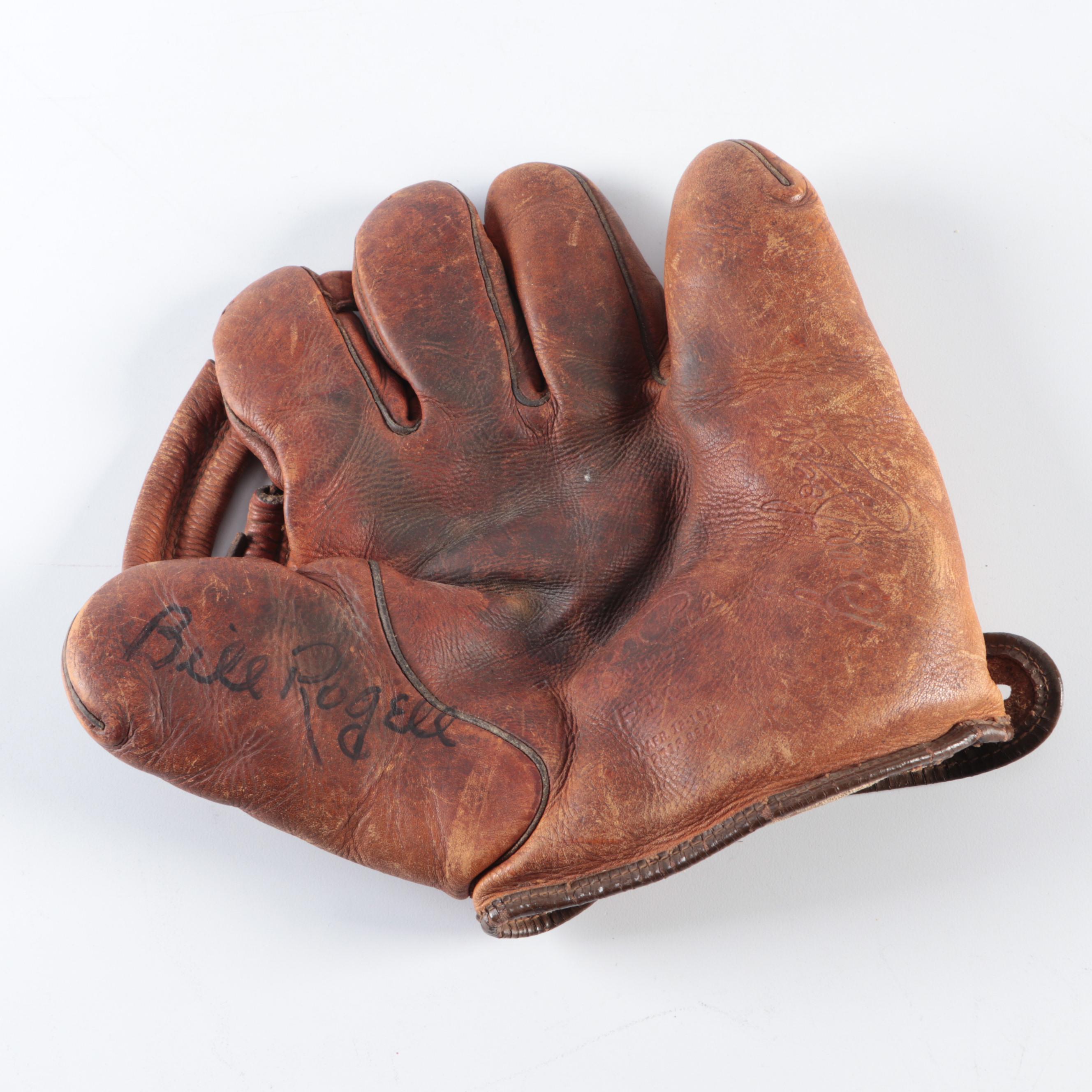 Bill Rogell Signed Vintage Baseball Glove, Cards, Handwritten Letters ...