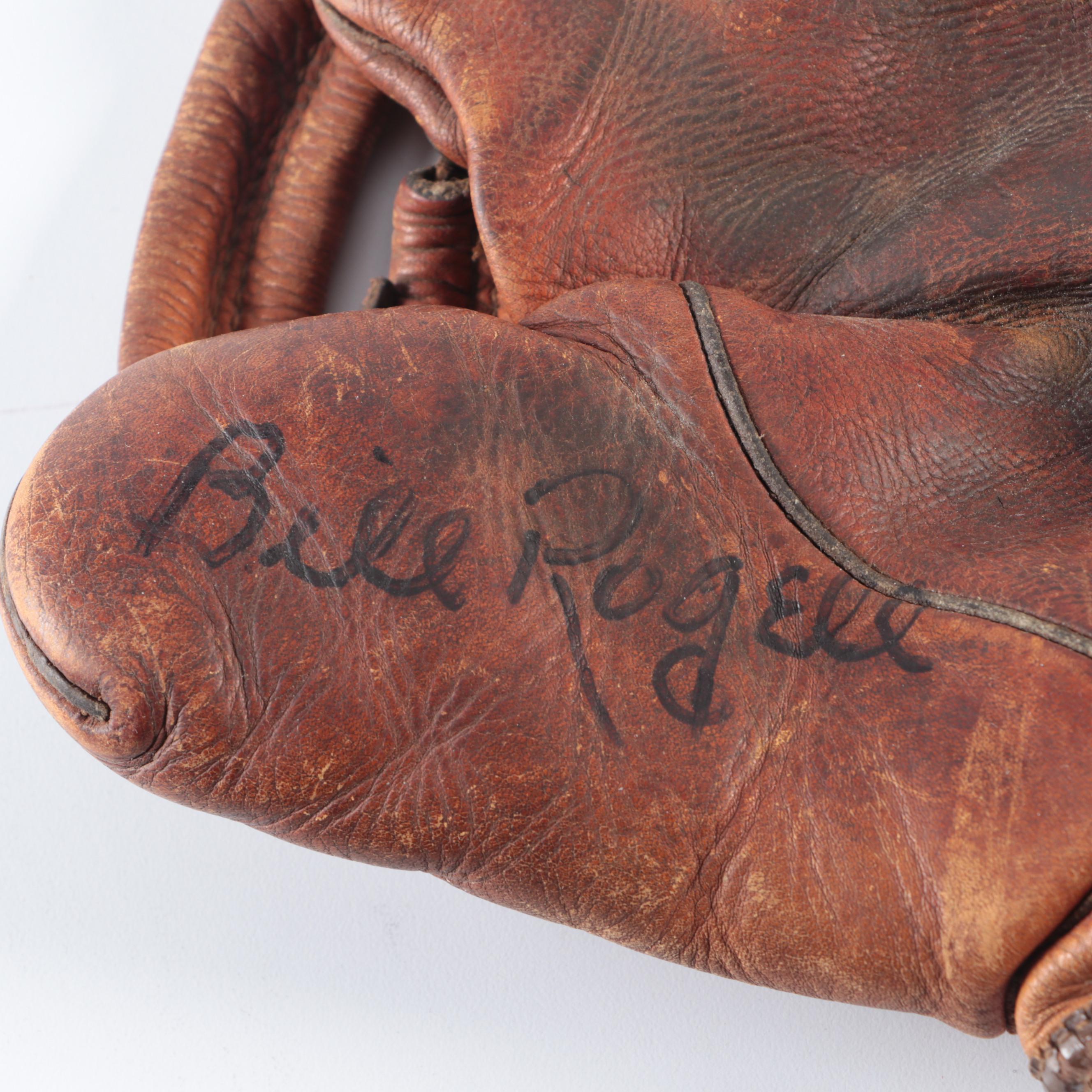 Bill Rogell Signed Vintage Baseball Glove, Cards, Handwritten Letters ...