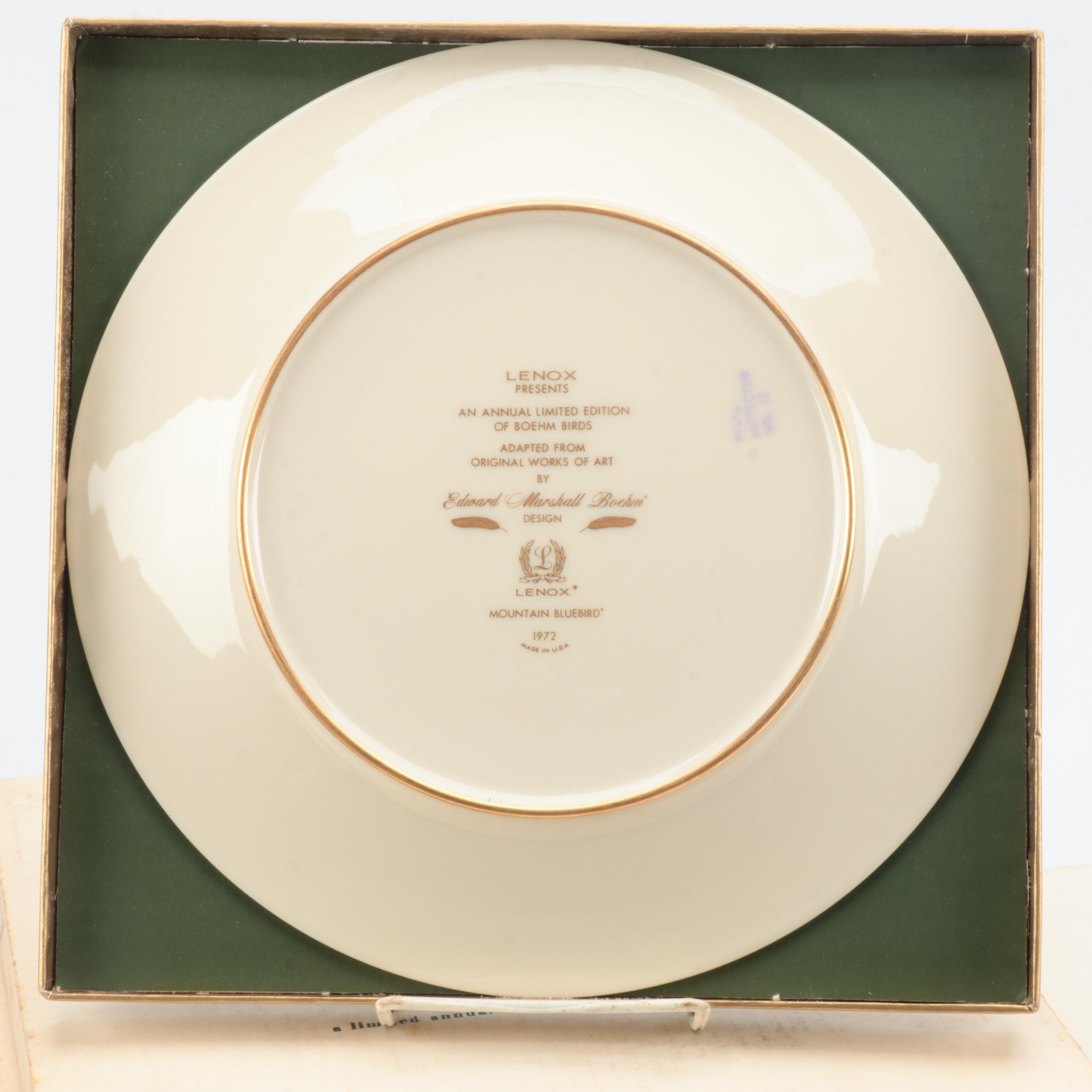 Lenox Limited Edition "Boehm Birds" Bone China Collector Plates, 1970s ...